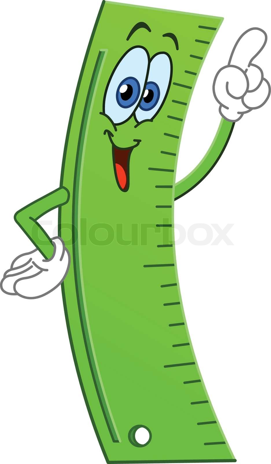 Cartoon Lineal zeigt mit dem Finger | Stock-Vektor | Colourbox