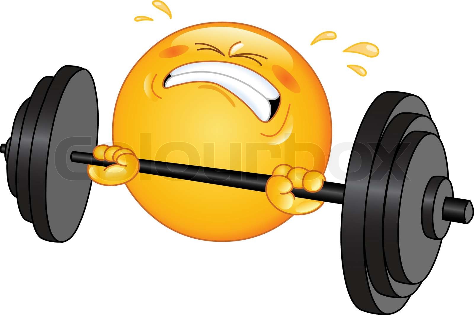 Weightlifter emoticon | Stock vector | Colourbox