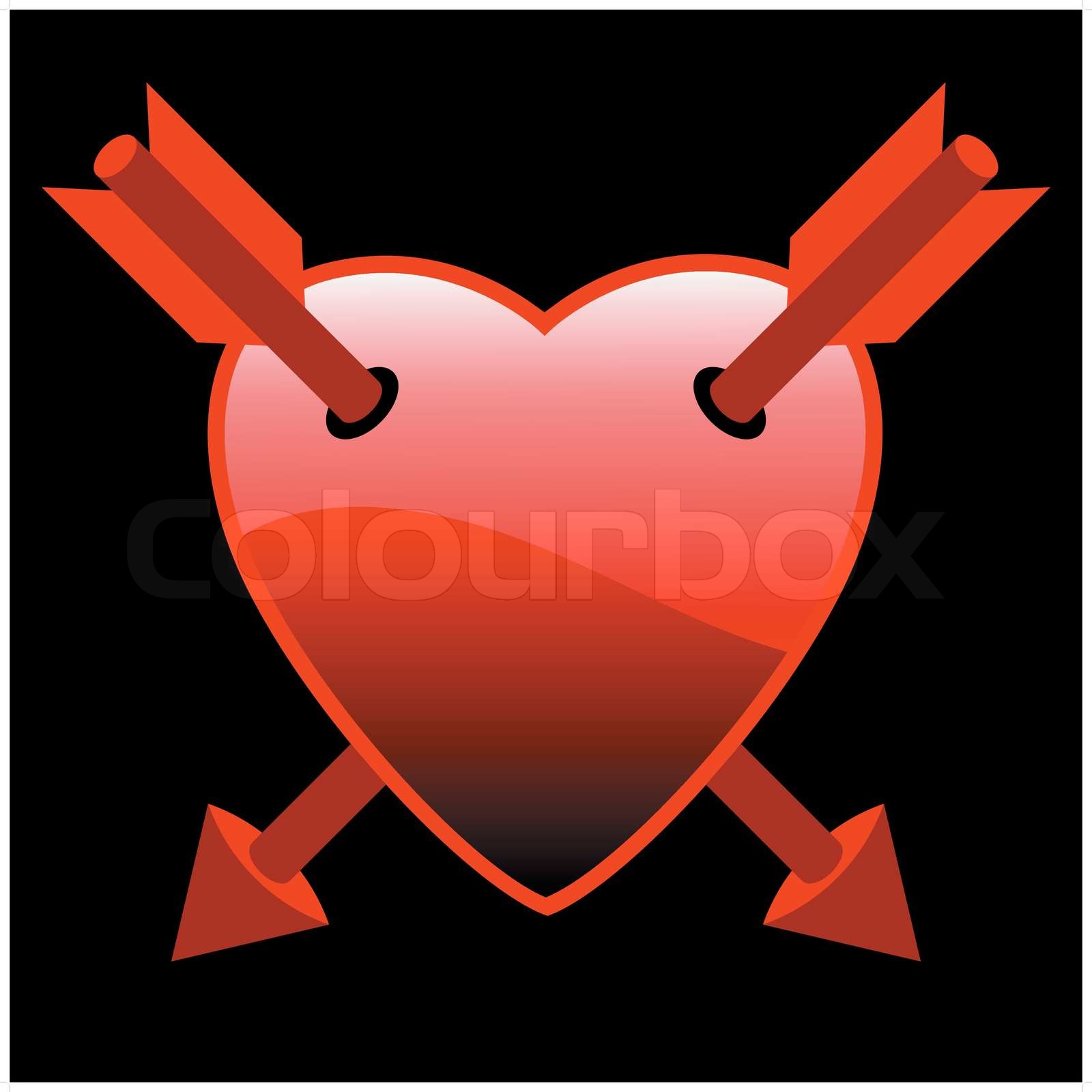 red heart with two arrows | Stock vector | Colourbox