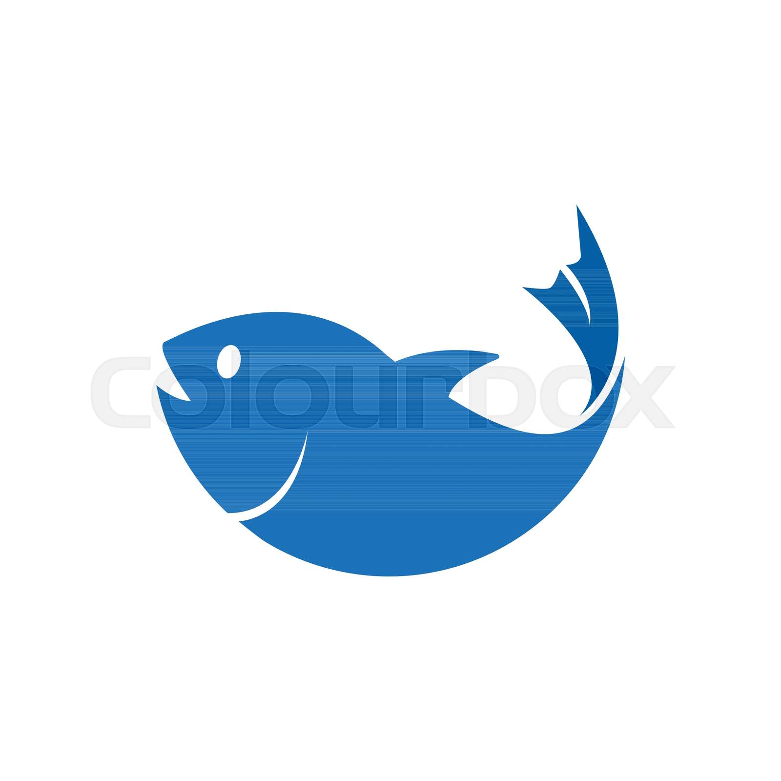 Illustration of blue fish element graphic template | Stock vector ...