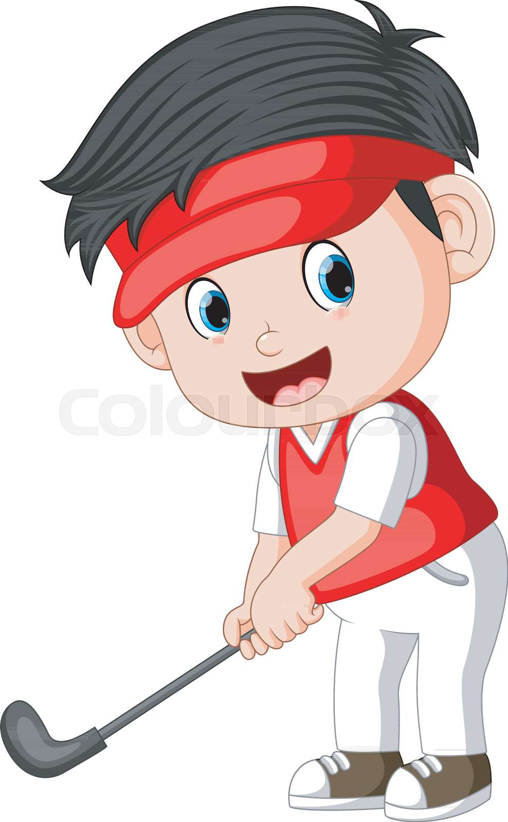 The Children profesional Golfer Ilustration | Stock vector | Colourbox