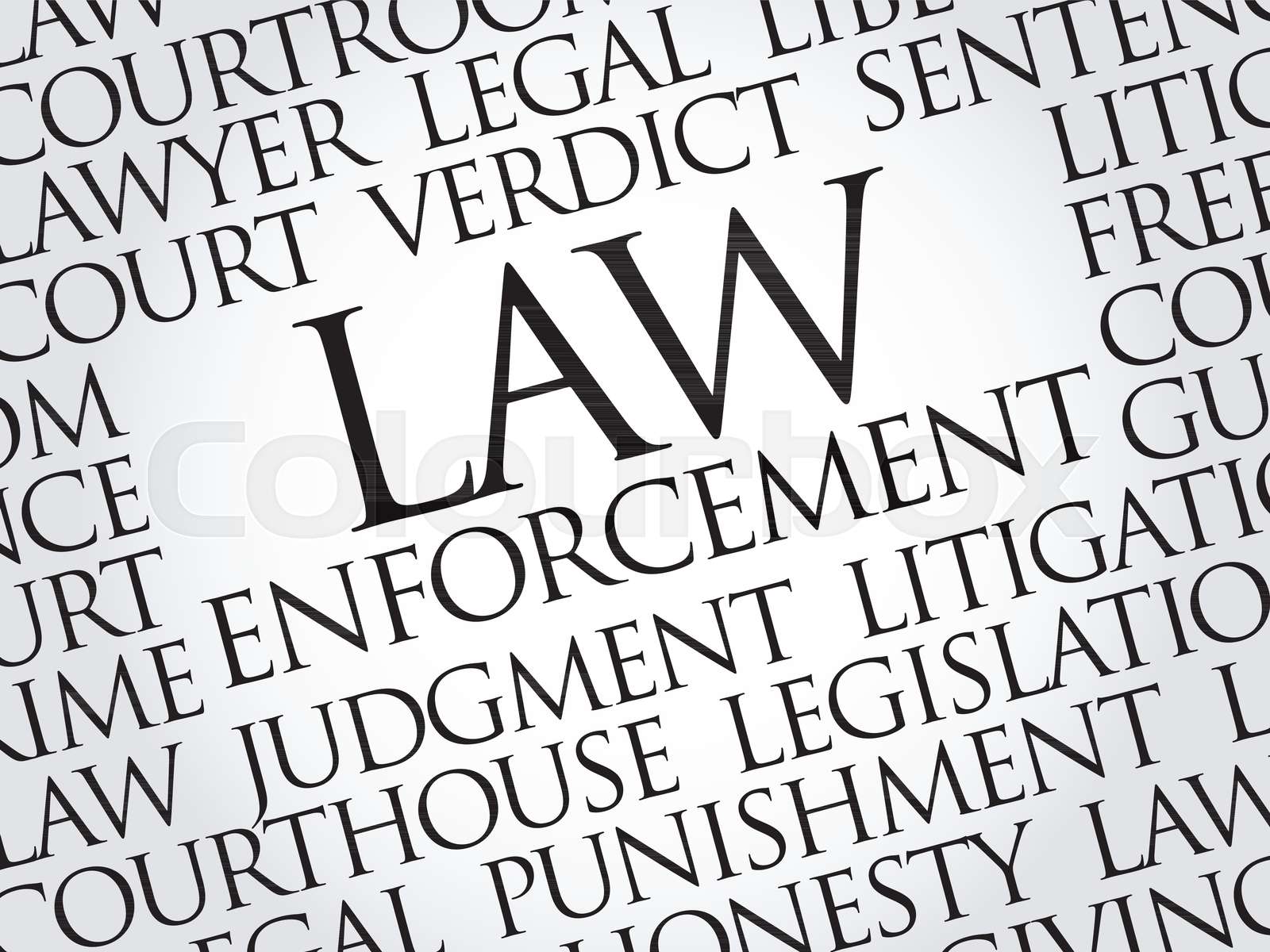Law Word Cloud Collage Stock Vector Colourbox 