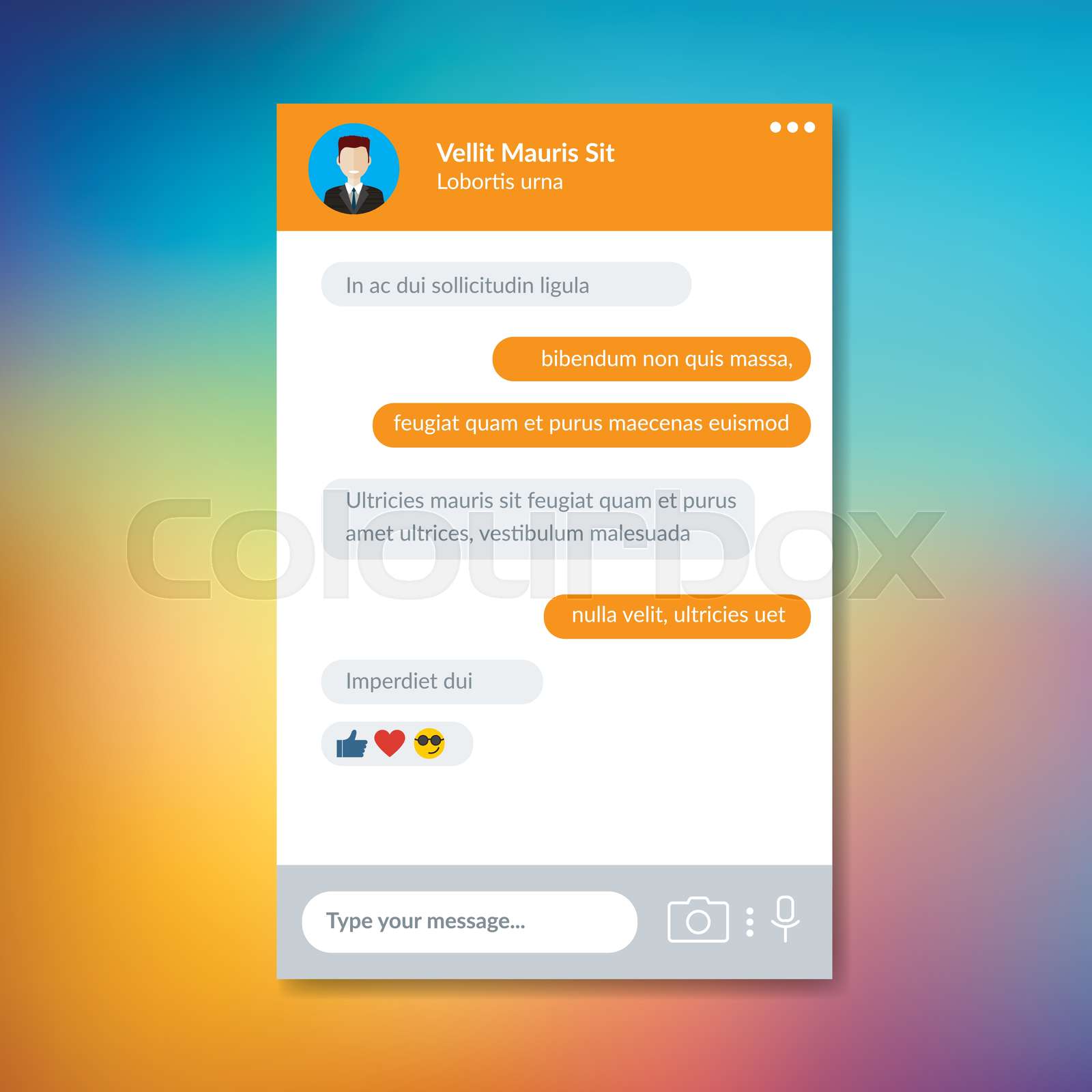 Mockup of mobile messenger, | Stock vector | Colourbox