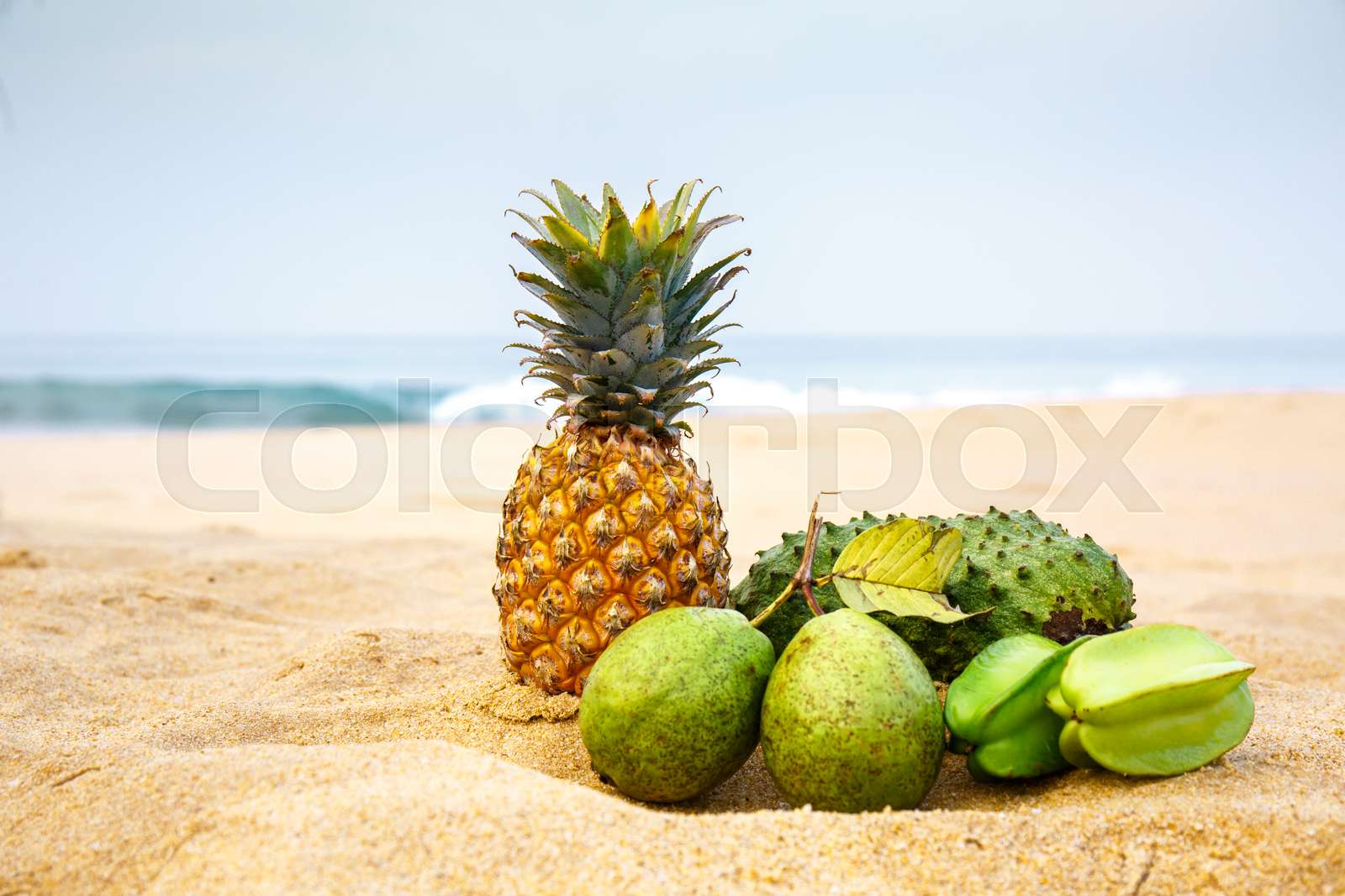 Exotic fruits on the sand | Stock image | Colourbox