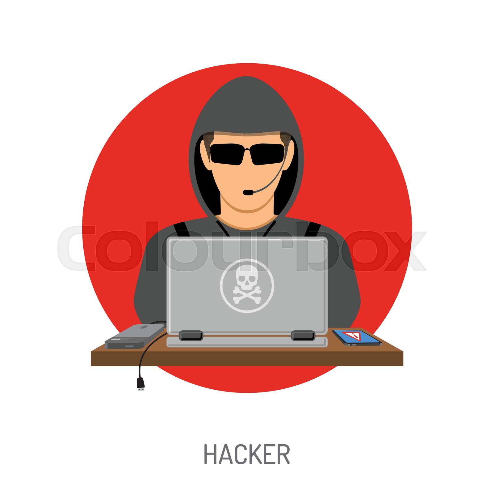 Cyber Crime with Hacker Avatar | Stock vector | Colourbox