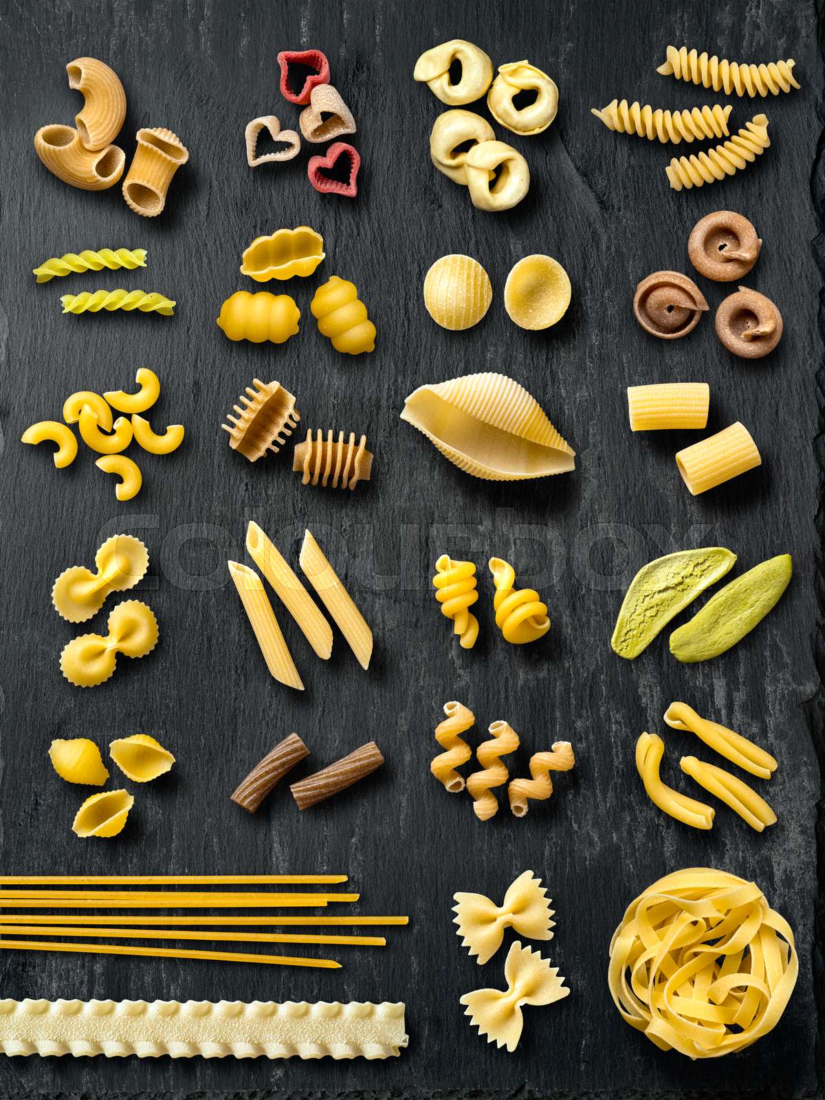 Large selection of pasta types | Stock image | Colourbox