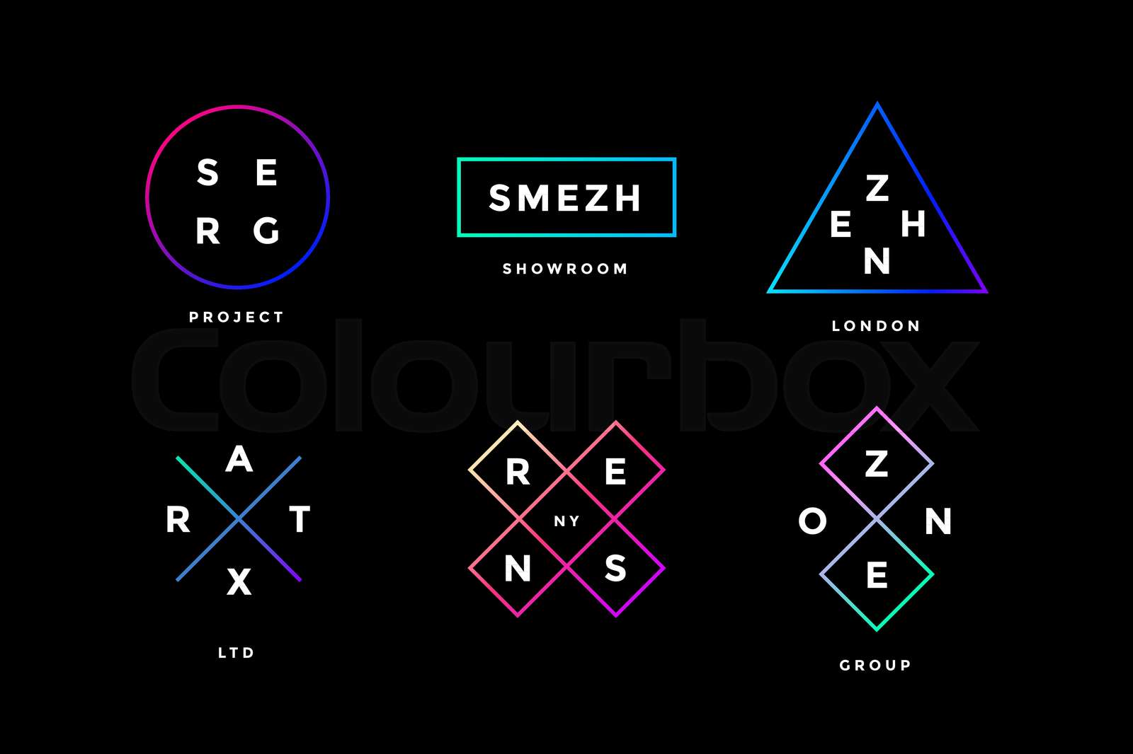 Logo set. Set of simle logo in modern minimal style | Stock vector ...