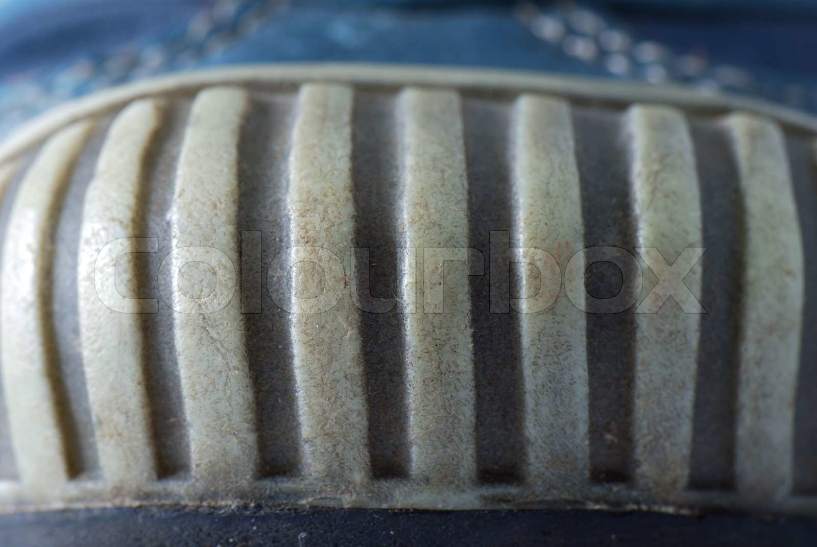 The structure of the soles on athletic shoes with grooves and rims ...