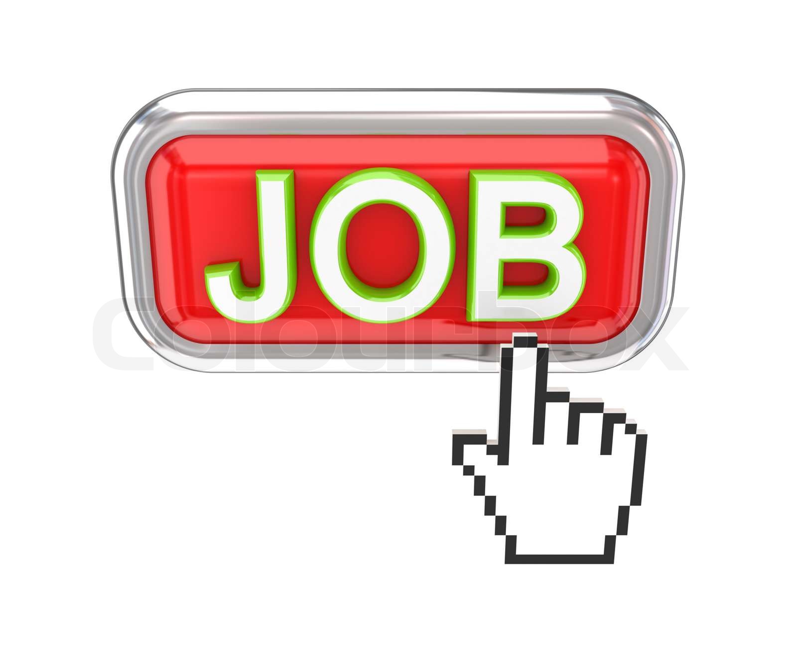 JOB button and white cursor | Stock image | Colourbox