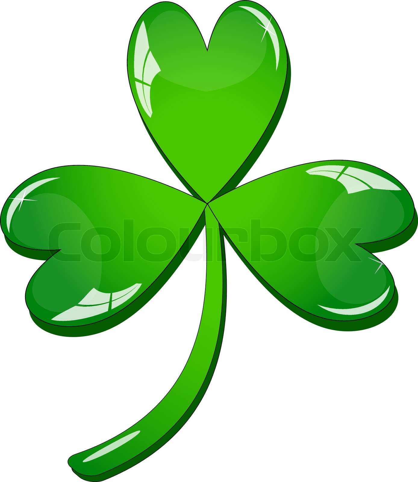 Single clover shamrock | Stock vector | Colourbox