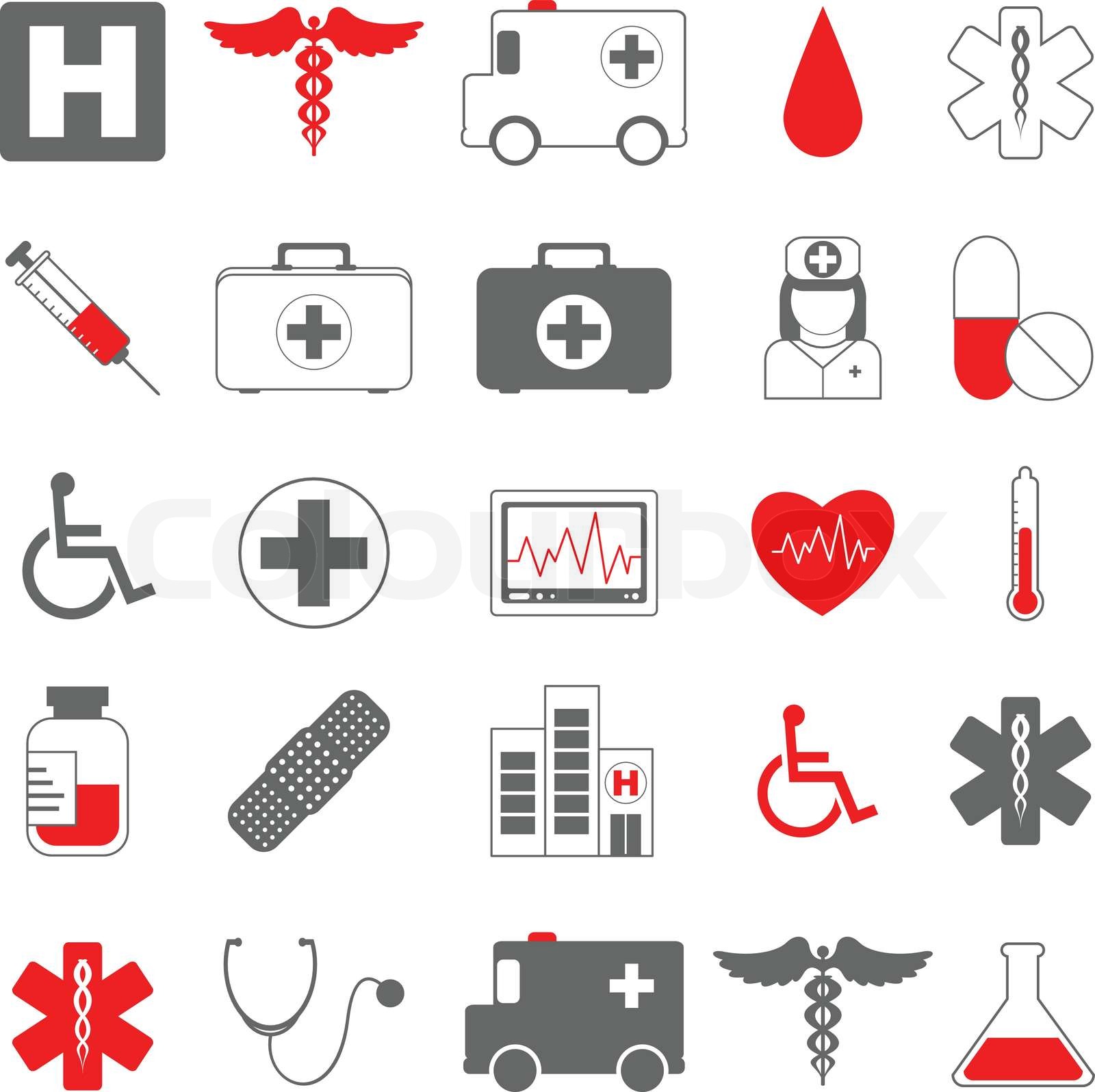 Healthcare und Medizintechnik Vektor-Icons | Stock-Vektor | Colourbox