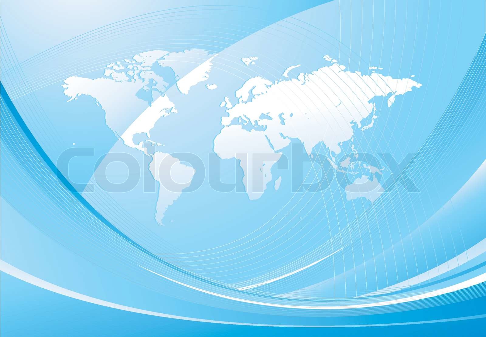 Blue world map design | Stock vector | Colourbox