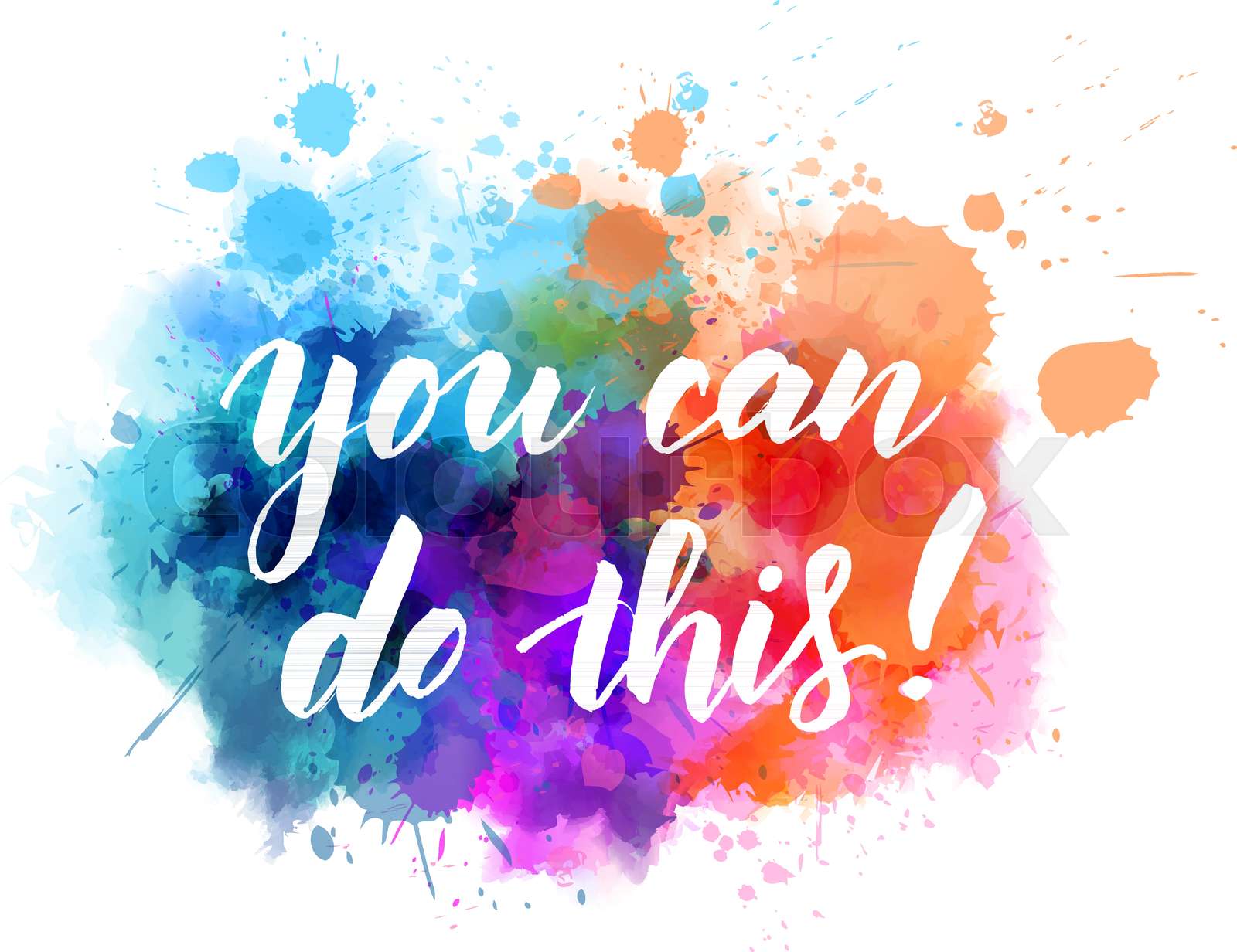 You can do this! - lettering on watercolor splash | Stock vector ...