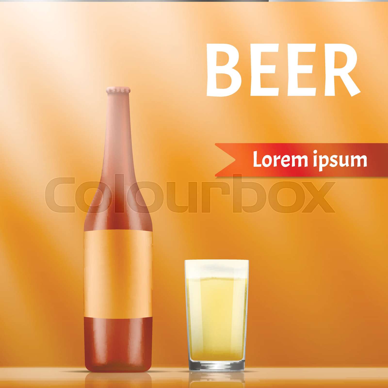 Beer concept banner, realistic style | Stock vector | Colourbox