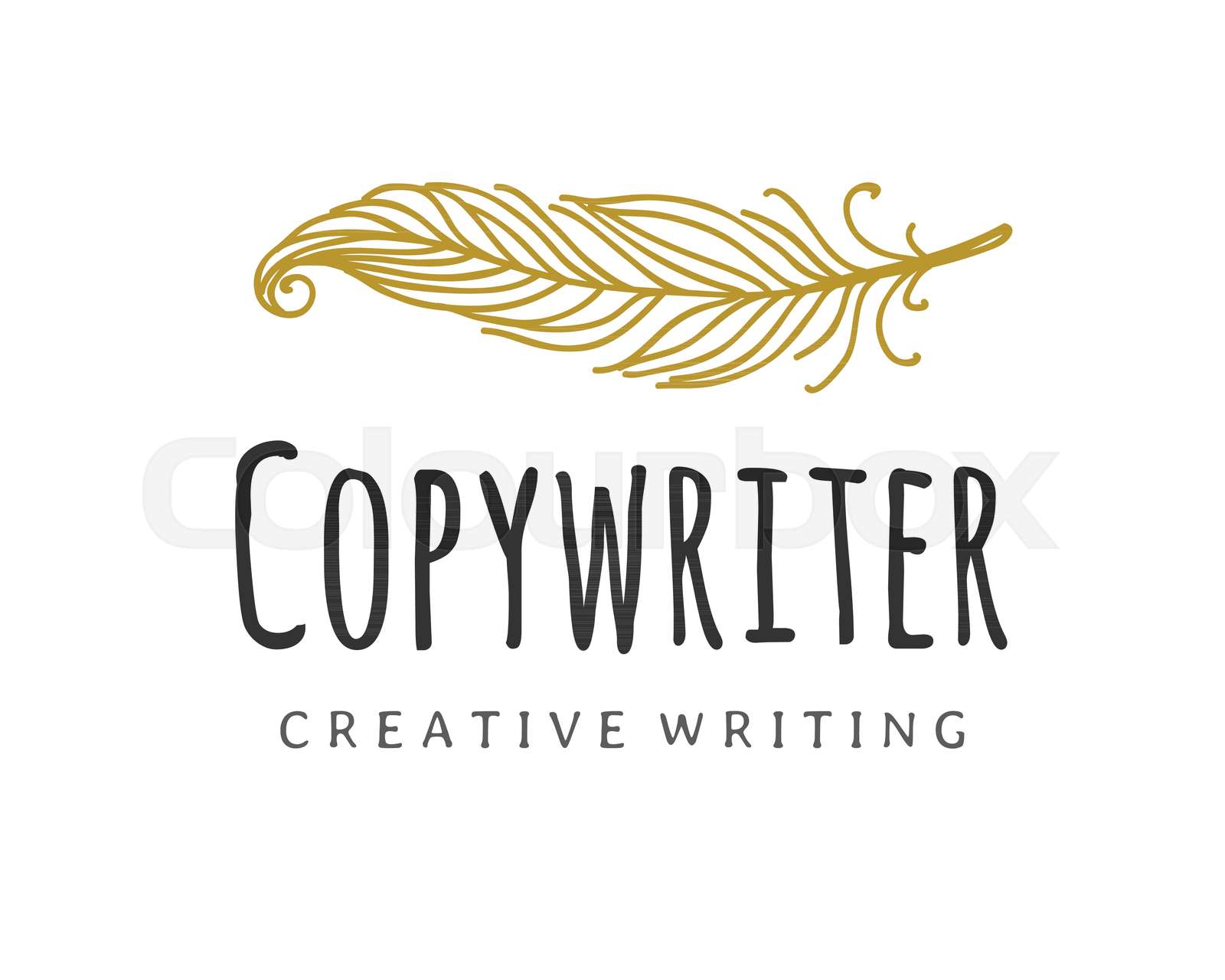 Copywriter vector logo. Writer quill logotype | Stock vector | Colourbox