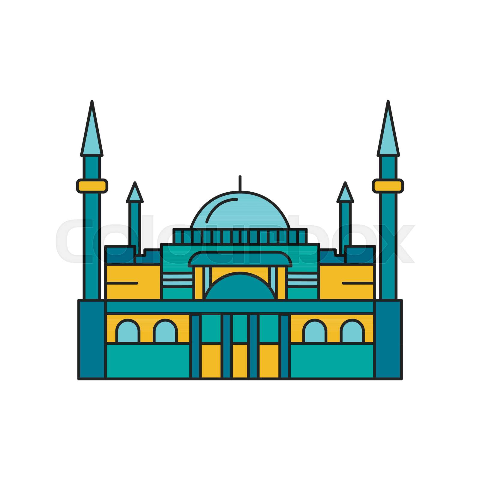 Turkish mosque icon, cartoon style | Stock vector | Colourbox