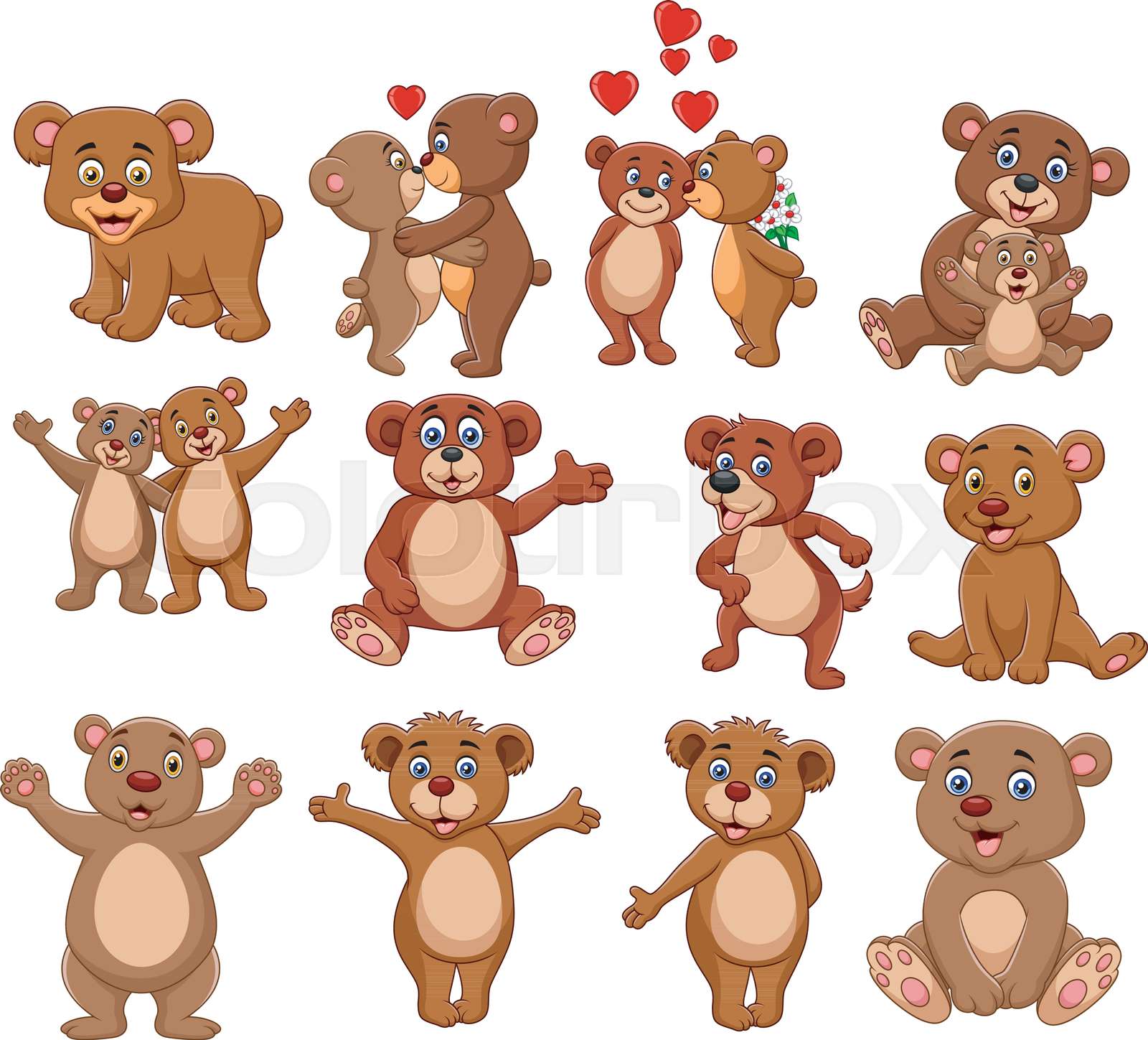 Cartoon bear collection set | Stock vector | Colourbox