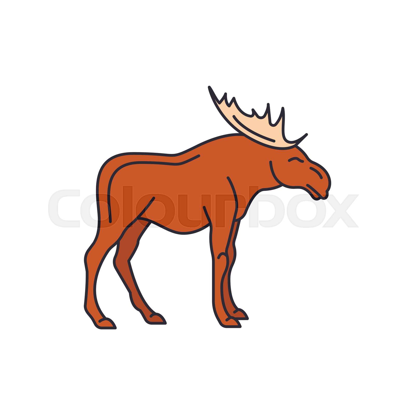 Moose icon, cartoon style | Stock vector | Colourbox