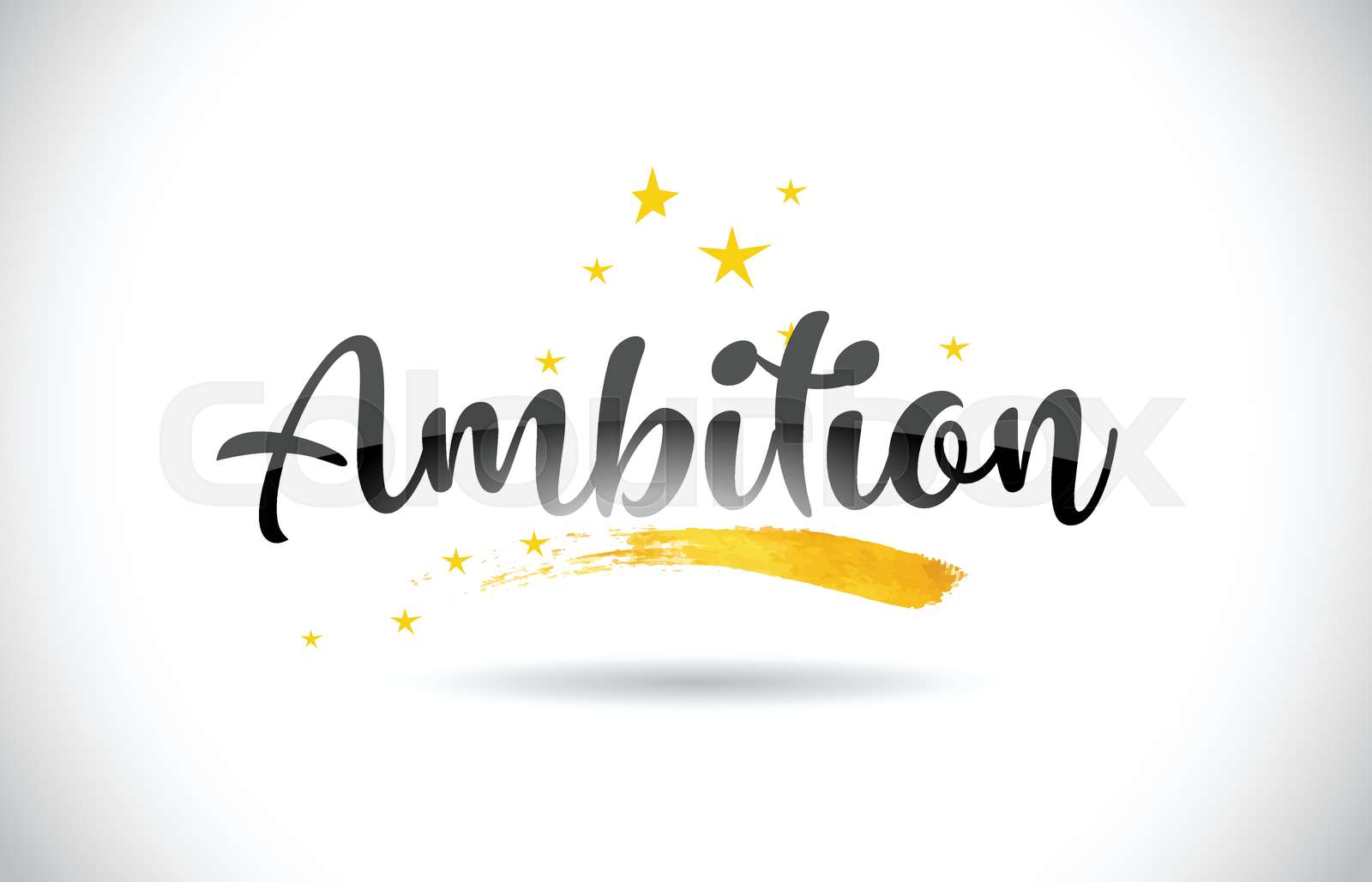 Ambition Word Vector Text with Golden Stars Trail and Handwritten ...