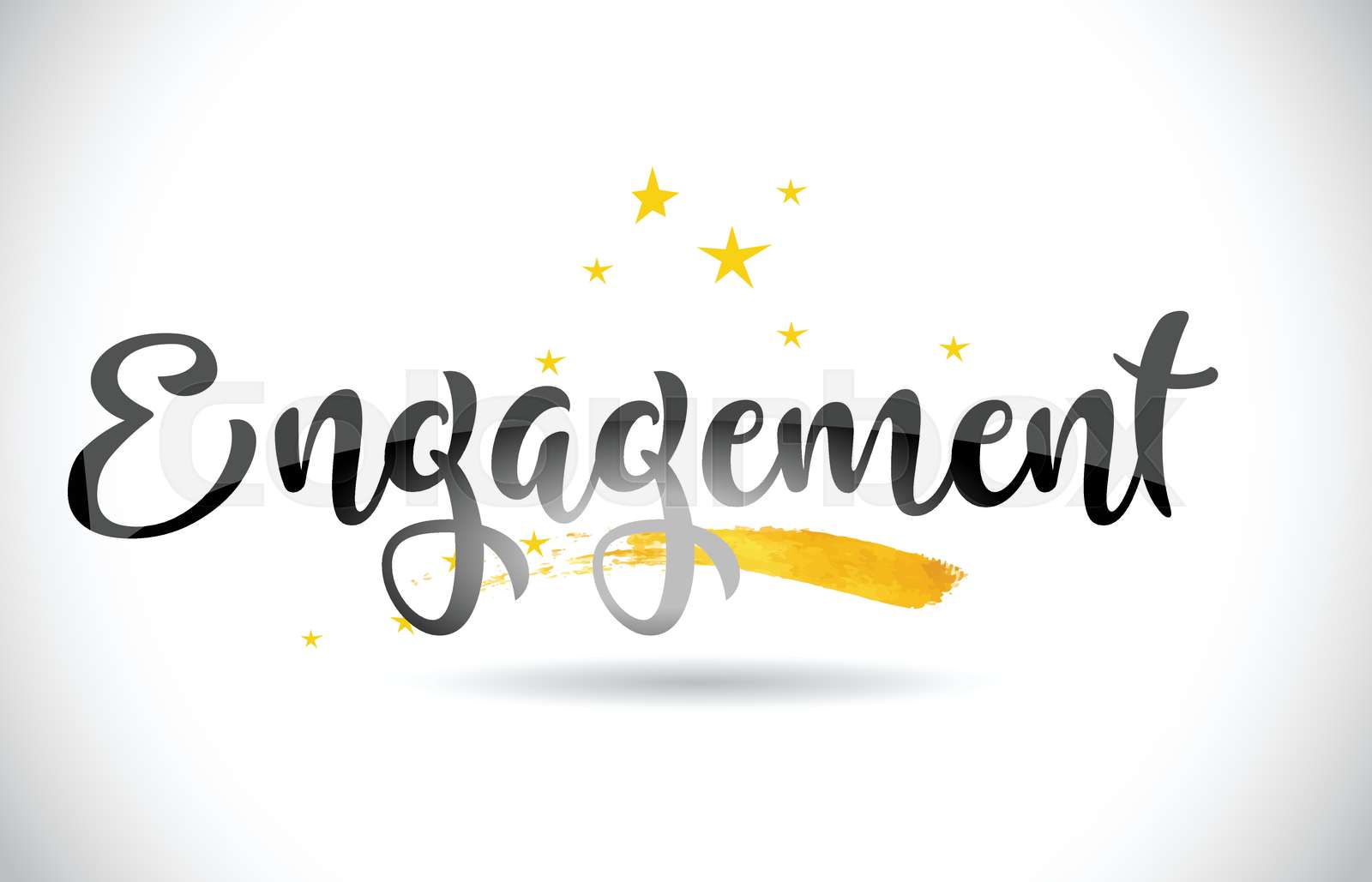 Engagement Word Vector Text with Golden Stars Trail and Handwritten ...