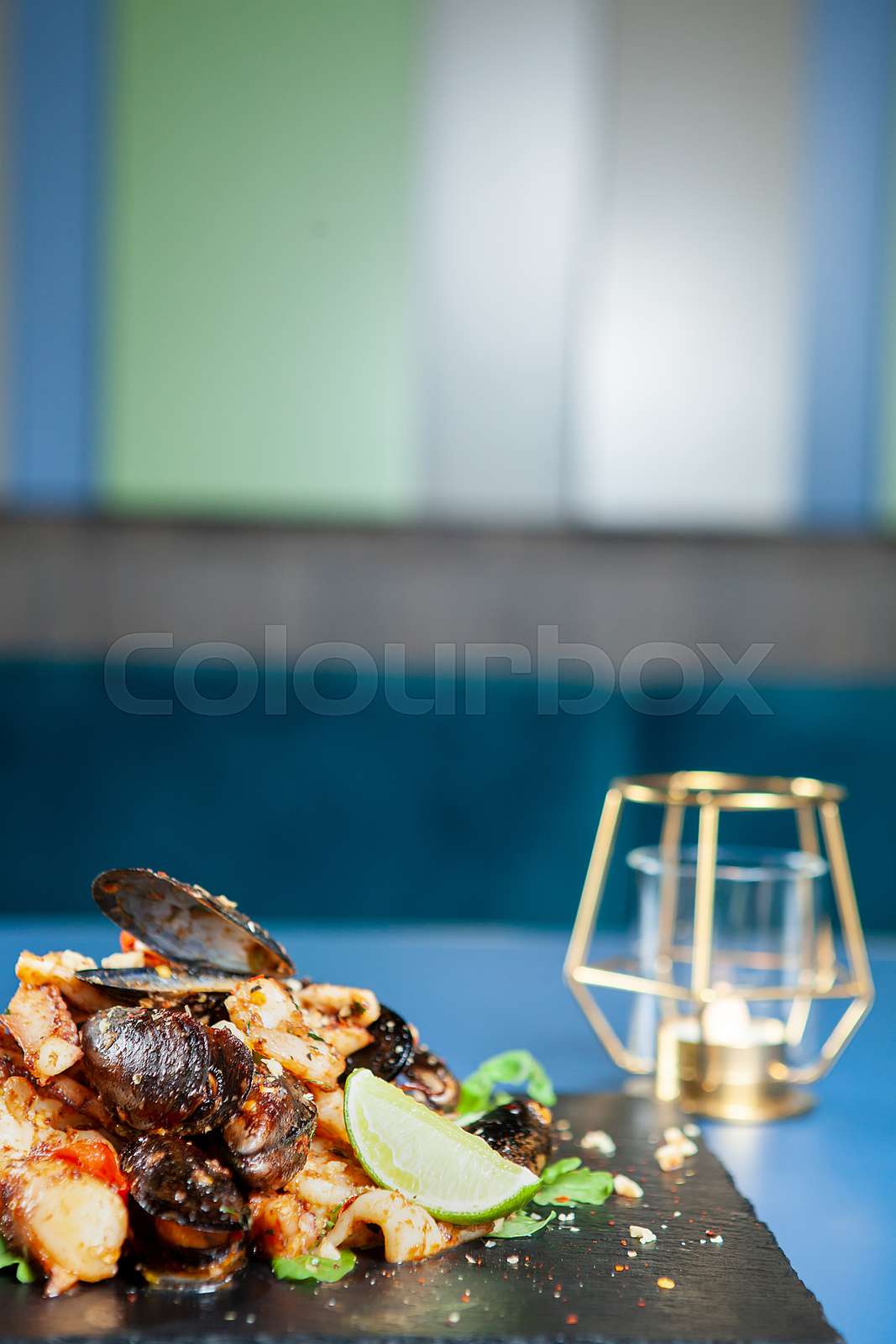 Fine seafood cuisine in luxury restaurant | Stock image | Colourbox