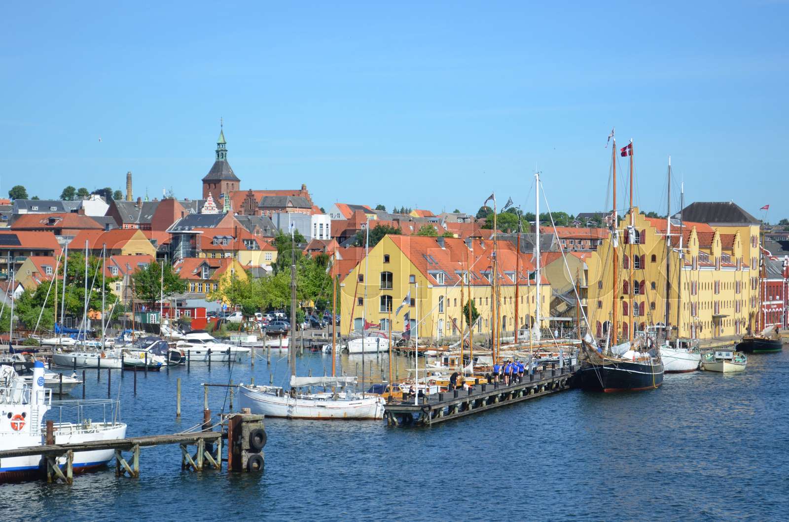 The harbour of Svendborg on Fyn in Denmark | Stock image | Colourbox