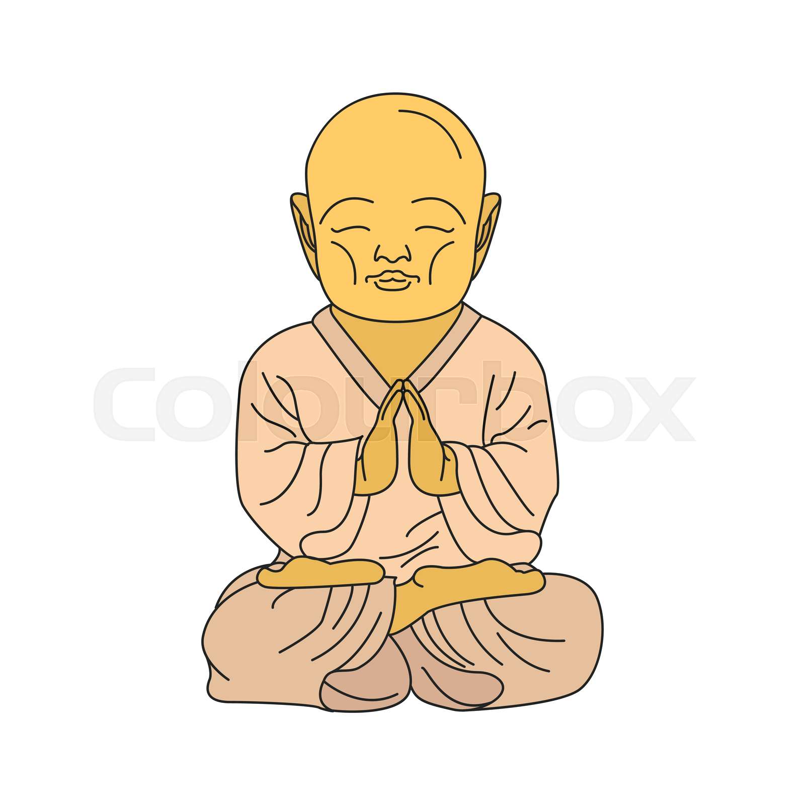 Buddha illustration, cartoon style | Stock vector | Colourbox