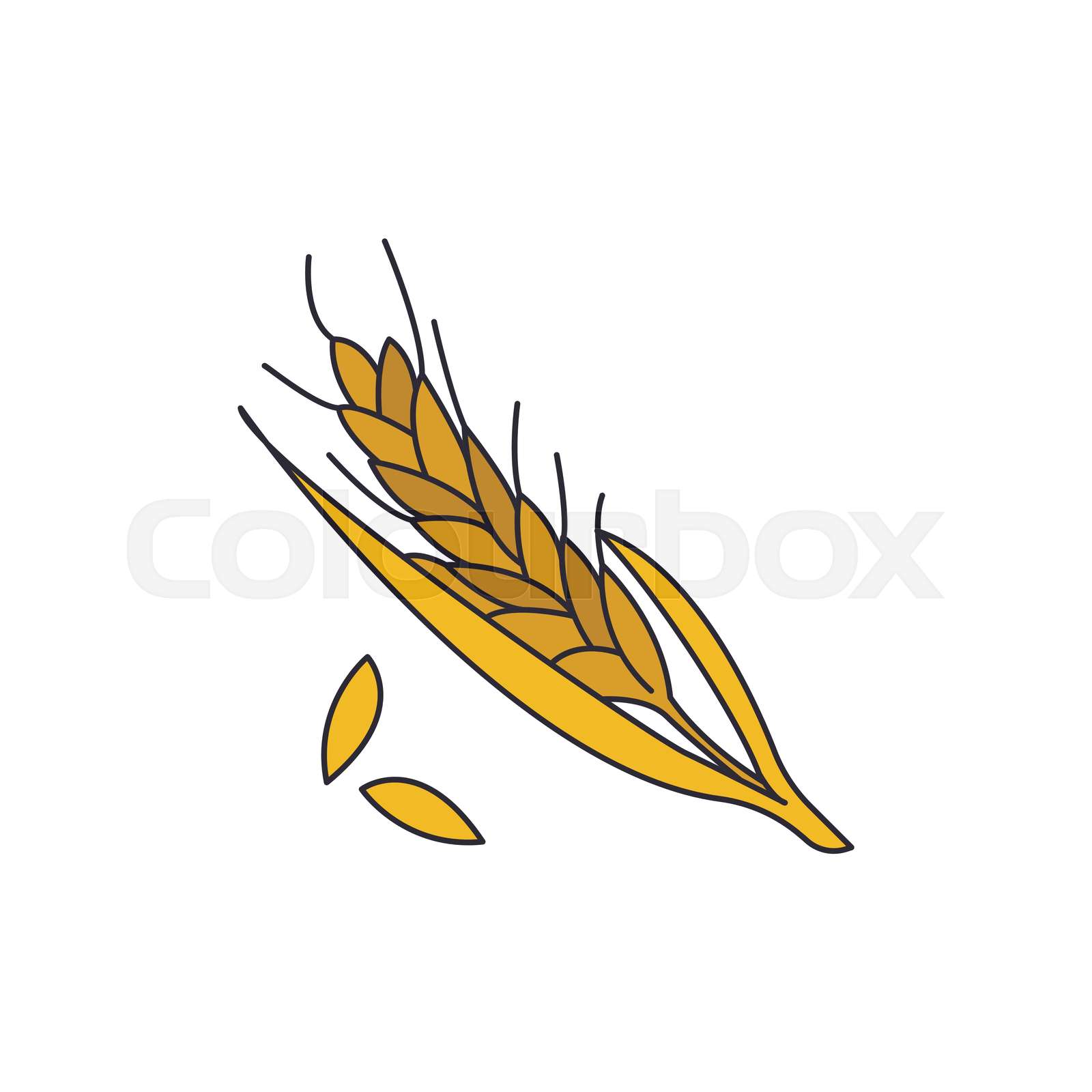 Wheat icon, cartoon style | Stock vector | Colourbox