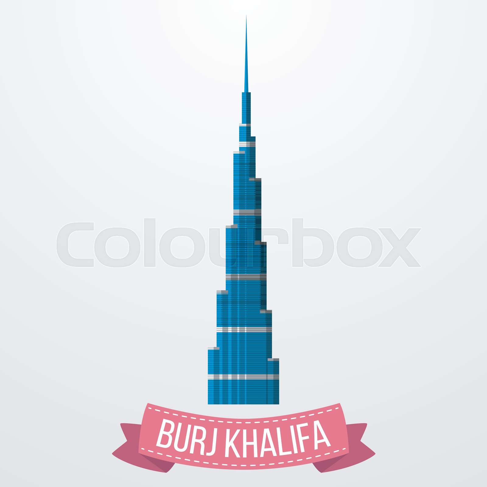 Burj Khalifa tower icon on white background | Stock vector | Colourbox