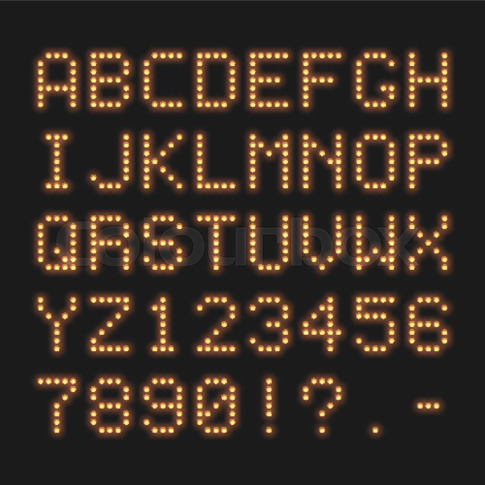 Retro style dotted led font. Vintage abc set. | Stock vector | Colourbox