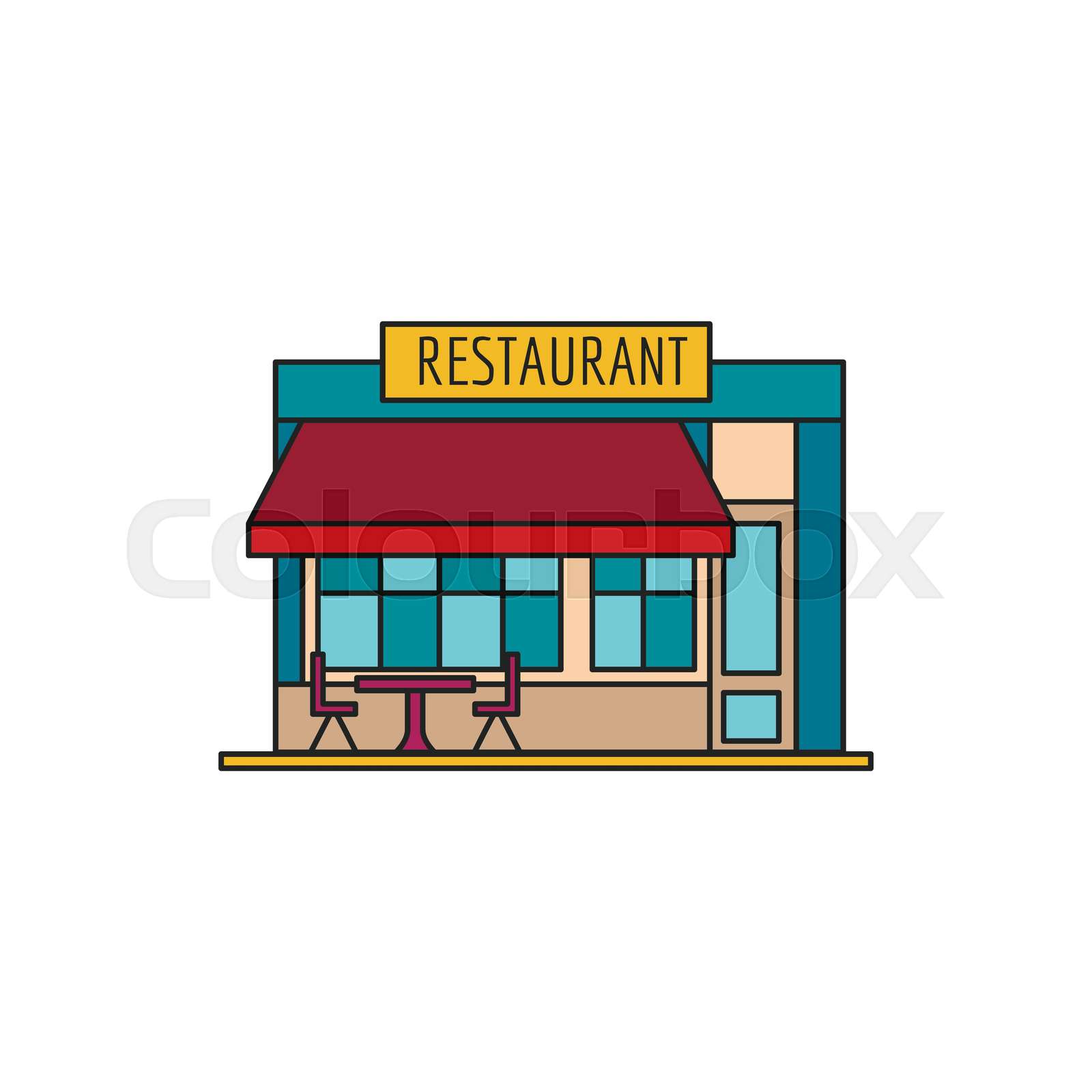 Restaurant icon, cartoon style | Stock vector | Colourbox