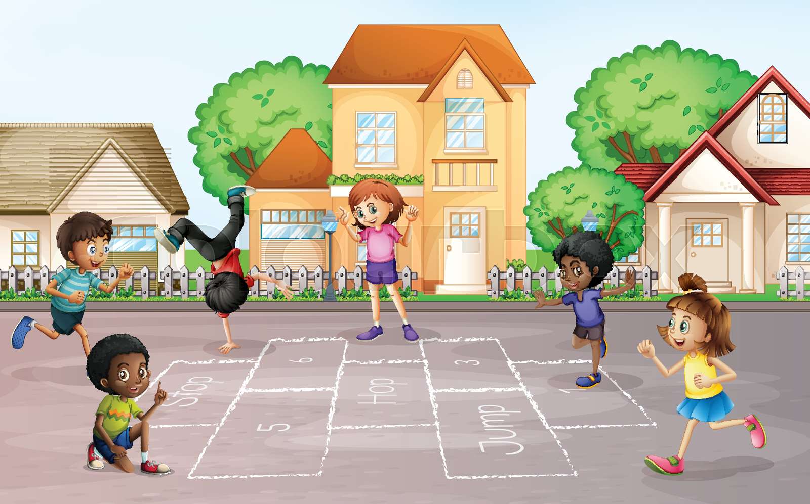 Child Playing Outside Drawing