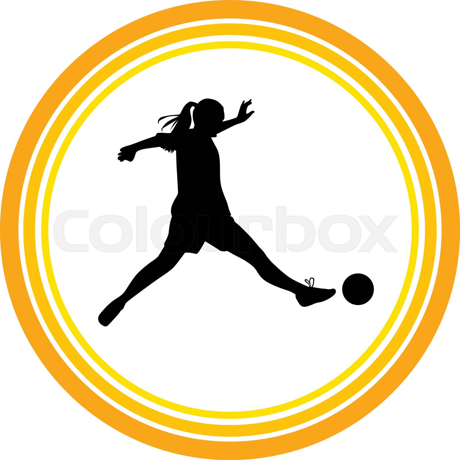 woman play soccer | Stock vector | Colourbox