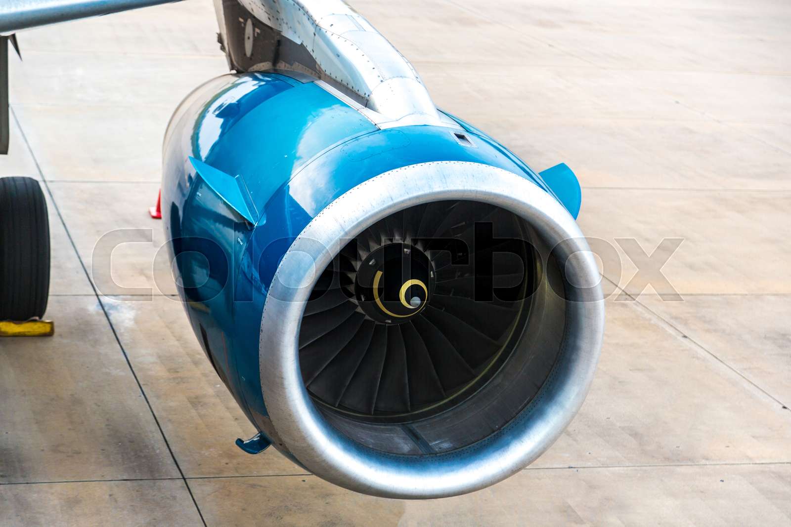 Airplane and engine in airport | Stock image | Colourbox