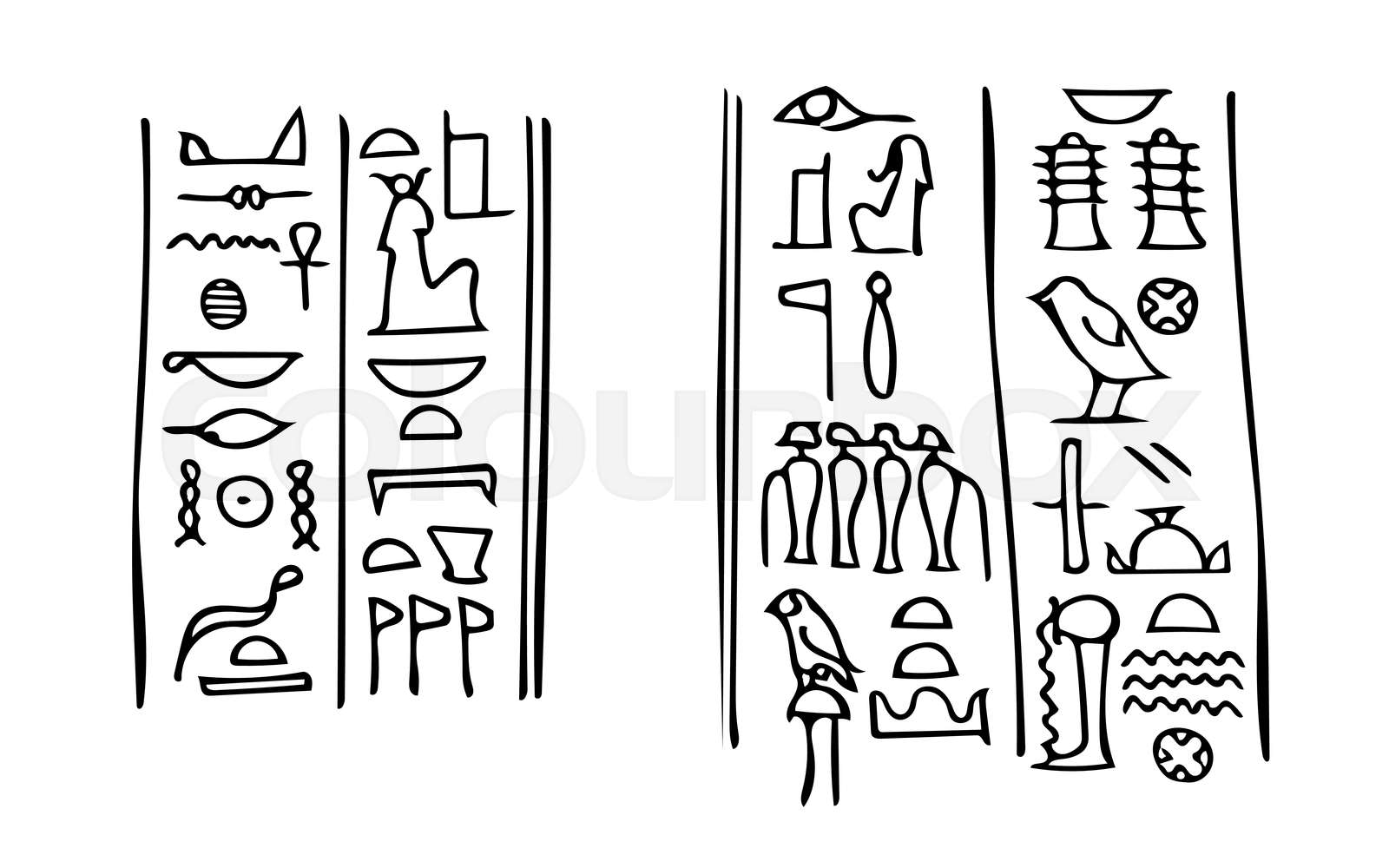 Hieroglyphics Black And White Letters