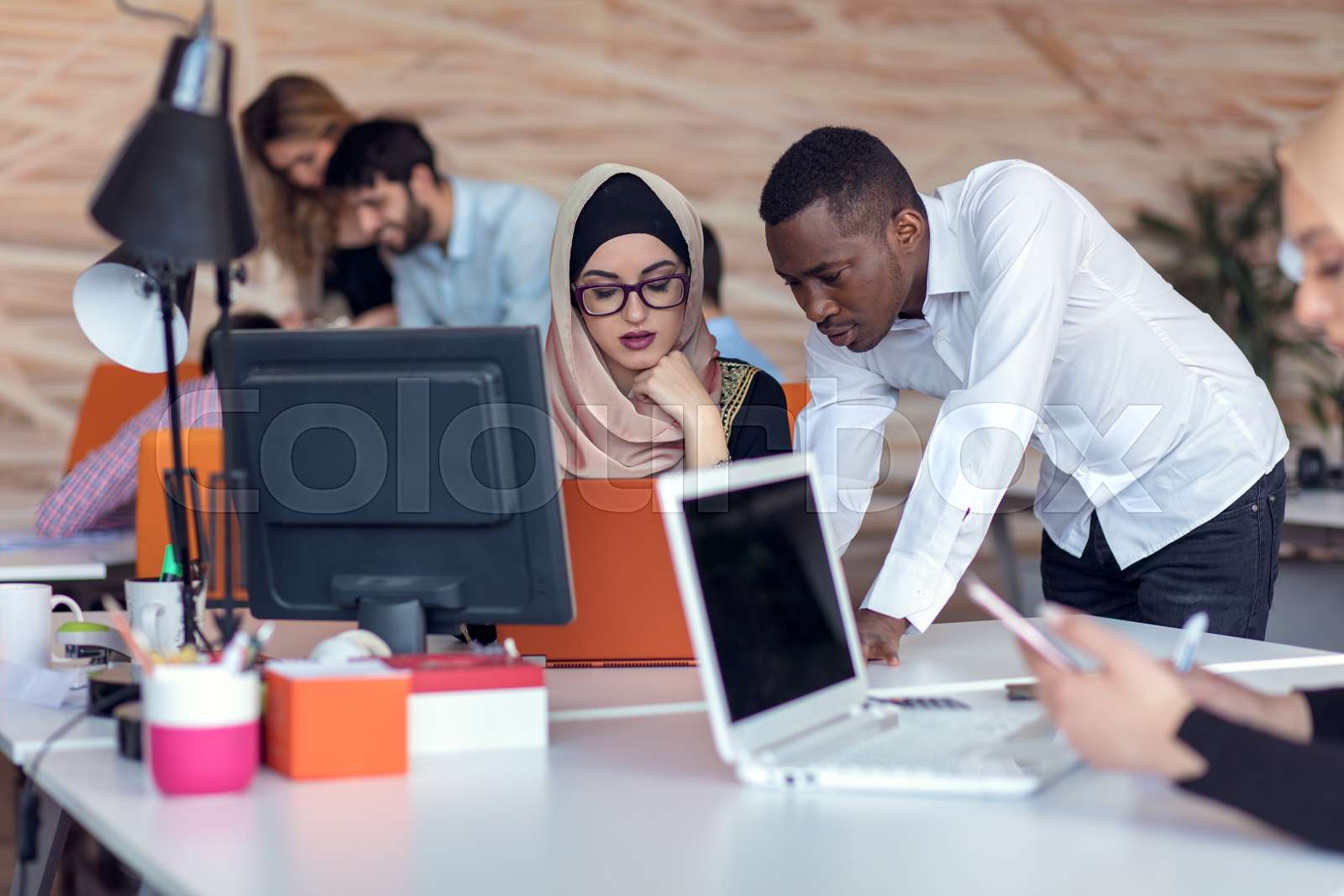 Startup business people group working everyday job at modern office ...