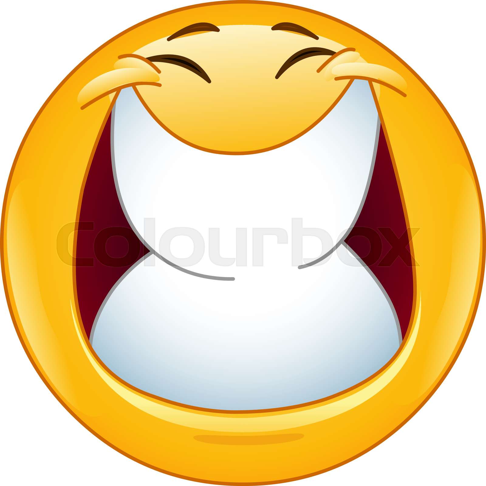 big smile with closed eyes emoticon | Stock vector | Colourbox