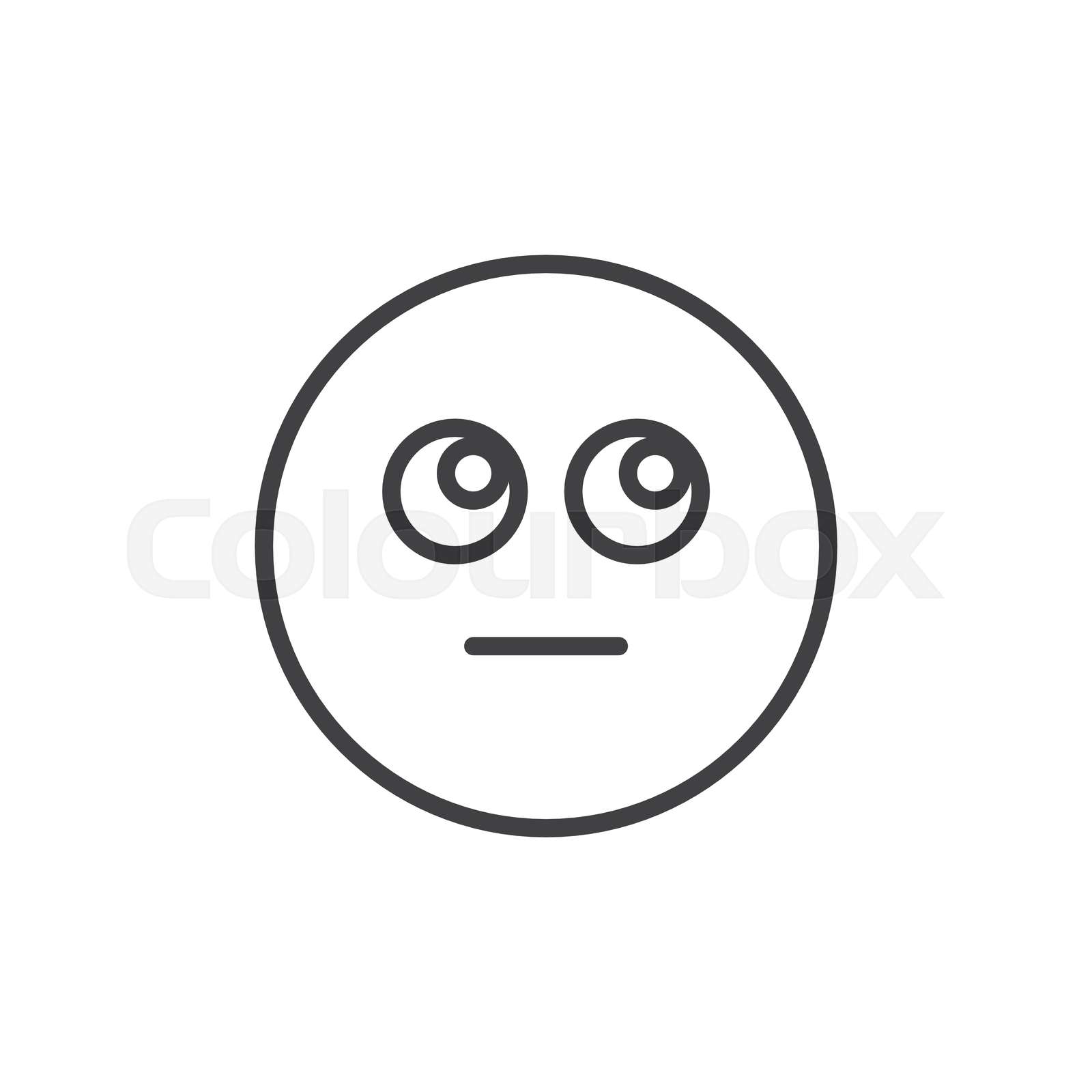 Thinking face emoji outline icon | Stock vector | Colourbox