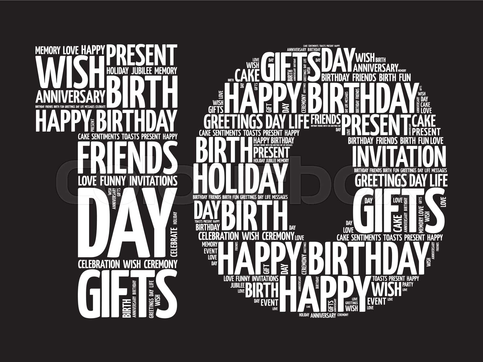 Happy 10th birthday word cloud | Stock vector | Colourbox