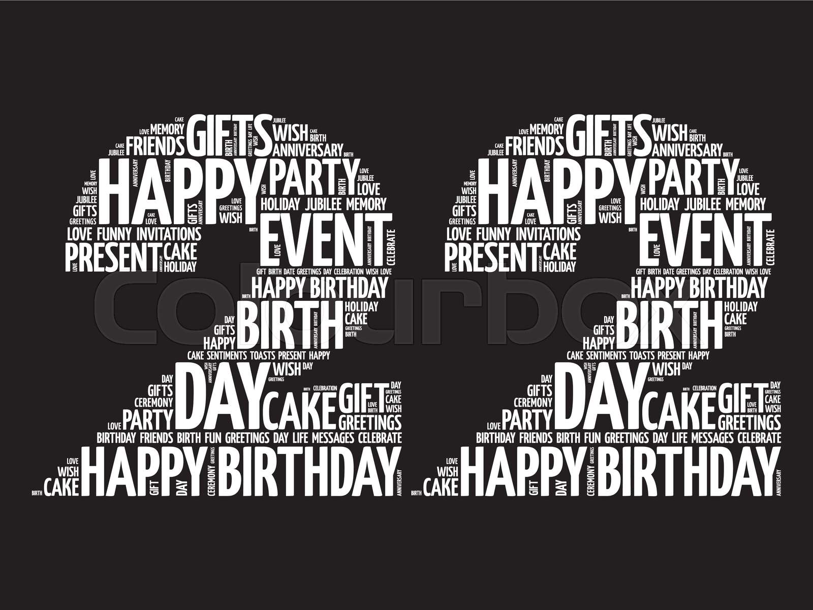 Happy 22nd birthday word cloud | Stock vector | Colourbox