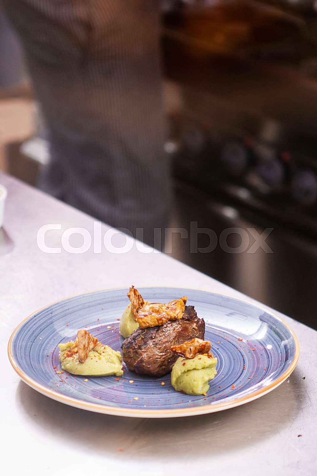 Fine dining design in restaurant kitchen | Stock image | Colourbox