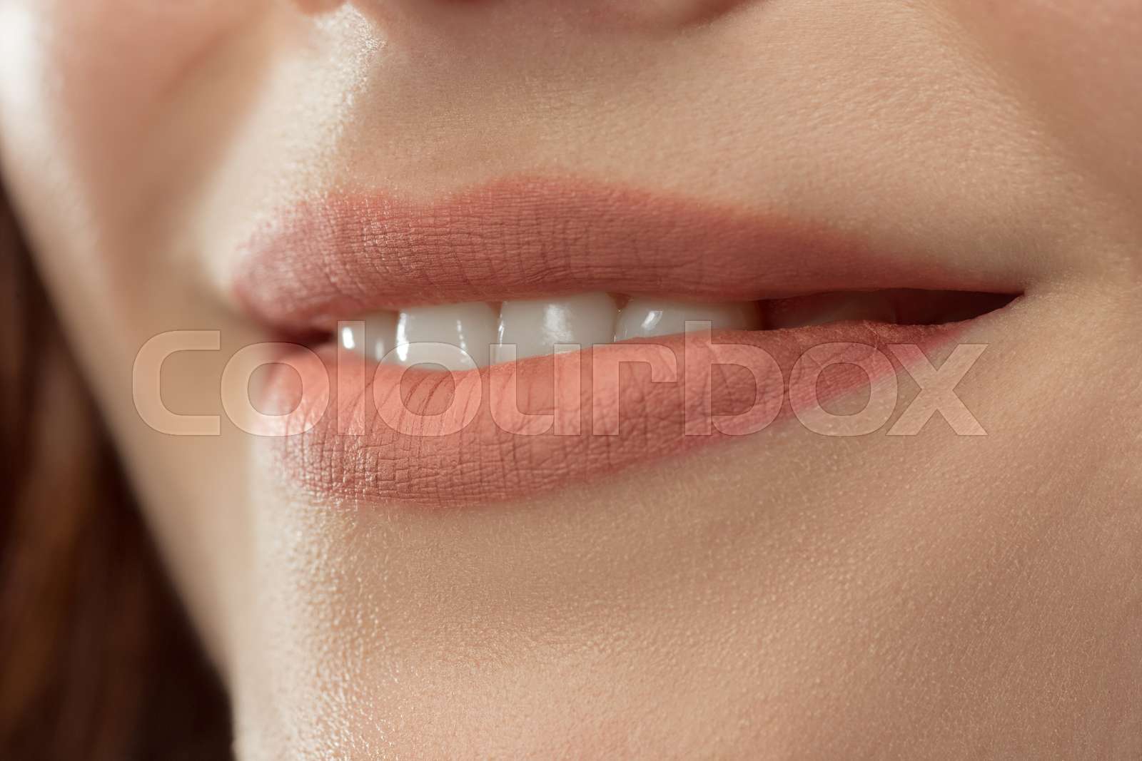 Perfect Lips. Sexy Girl Mouth close up. Beauty young woman Smile ...
