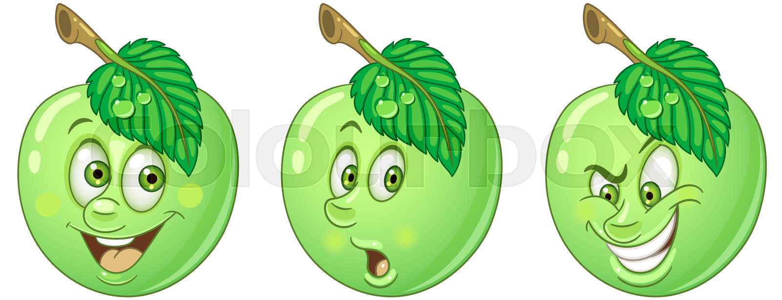 Apple. Food Emoji Emoticon collection | Stock vector | Colourbox