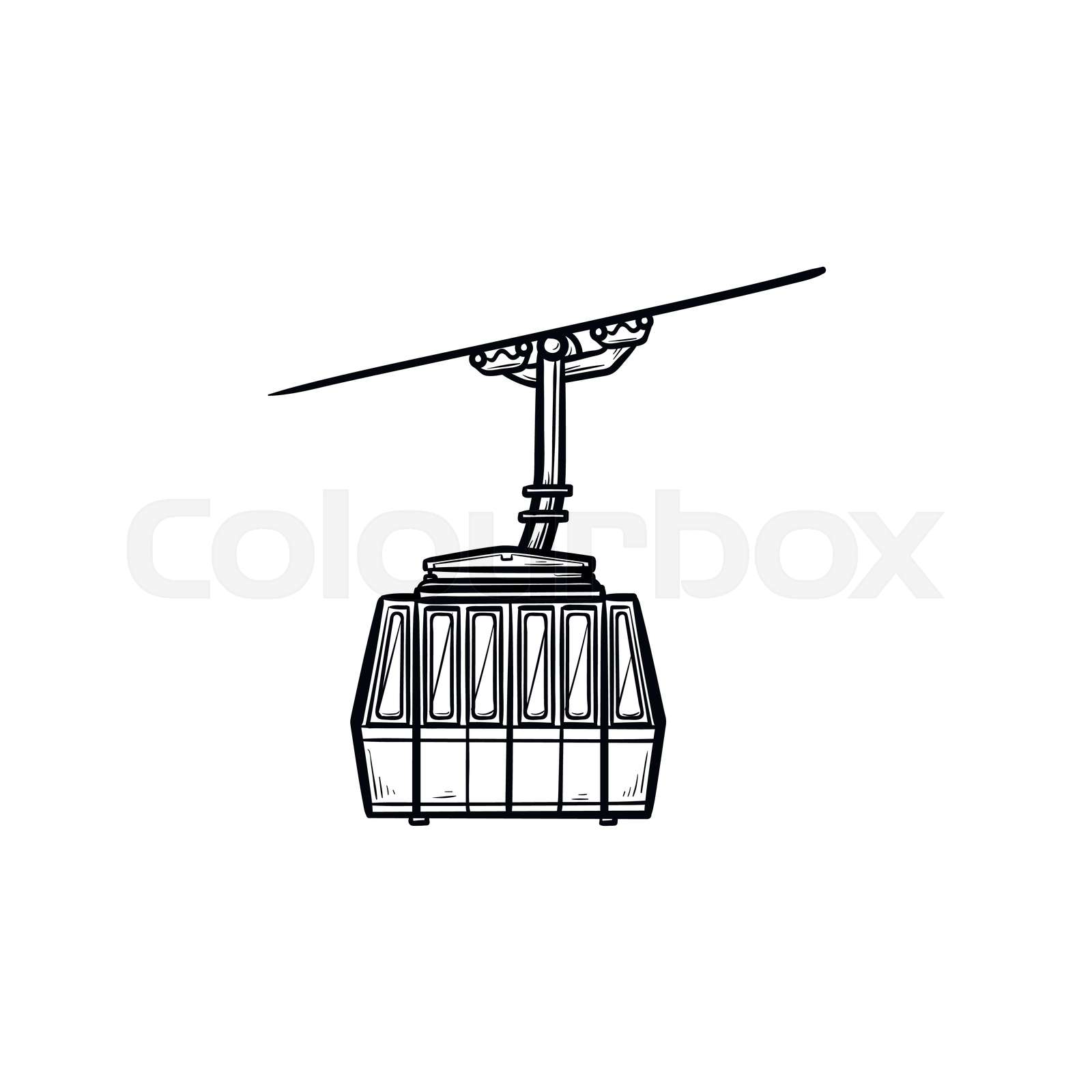 Funicular hand drawn outline doodle icon. | Stock vector | Colourbox