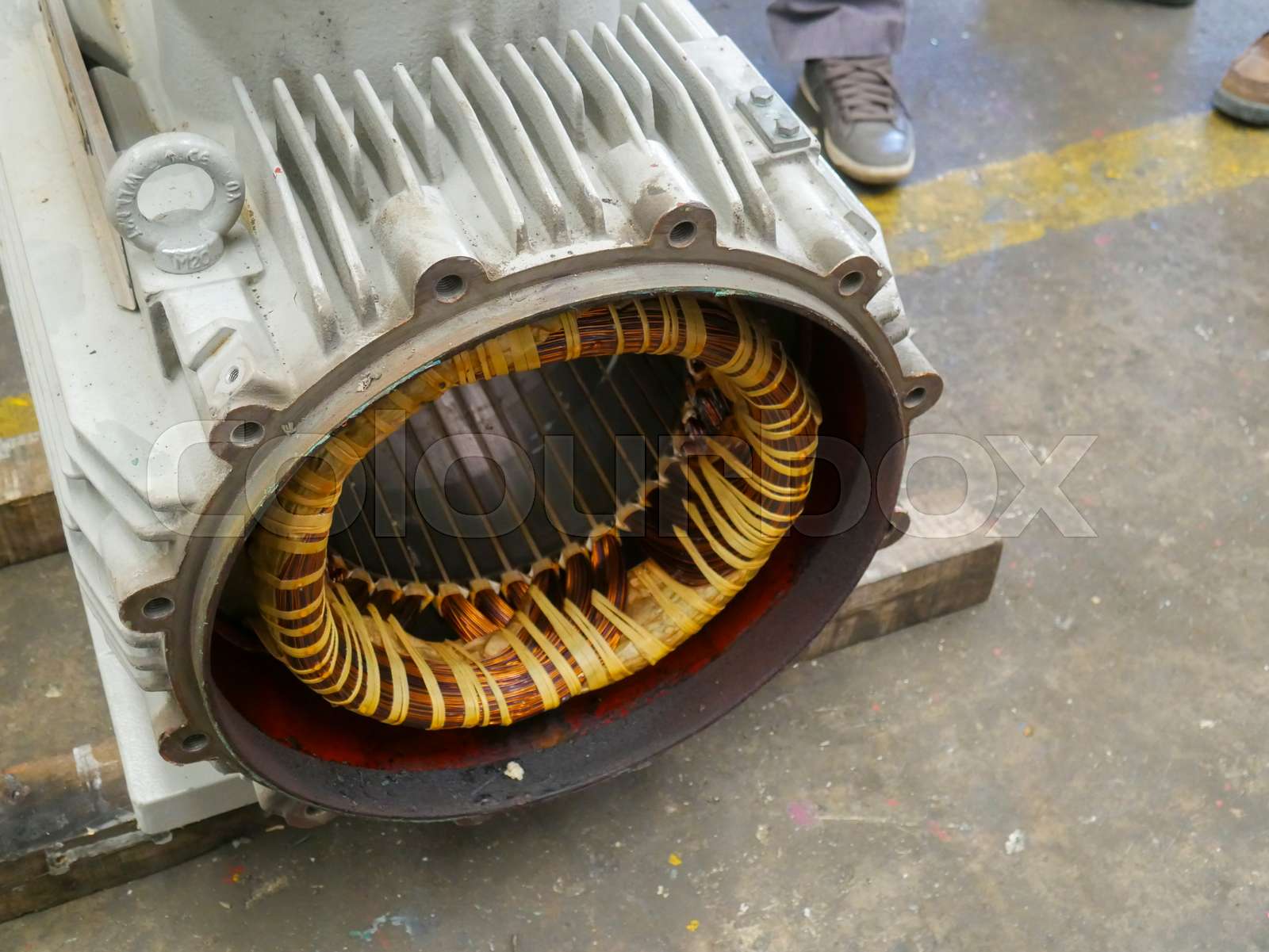 Electric motor stator with winding coil | Stock image | Colourbox