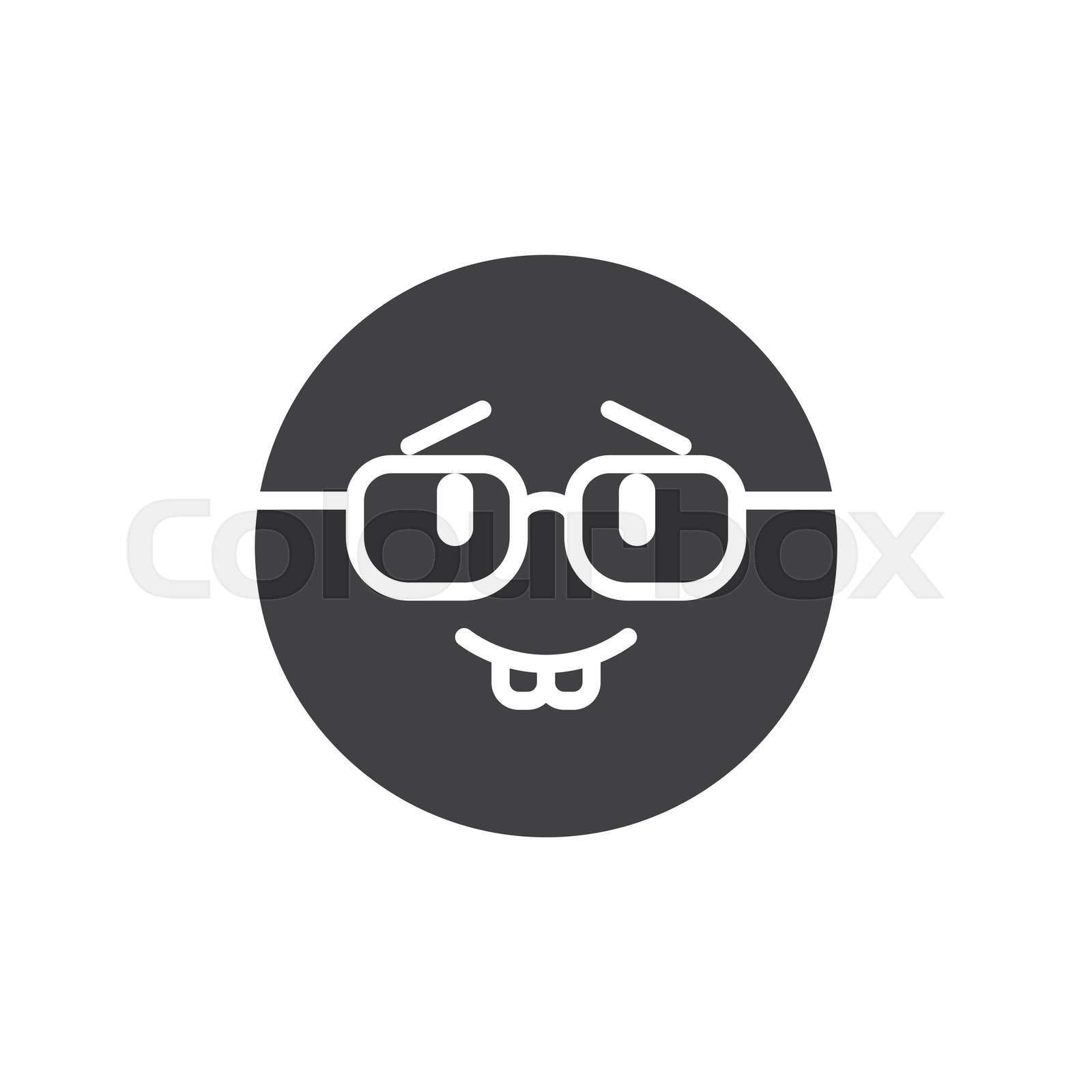 Nerd emoticon vector icon | Stock vector | Colourbox