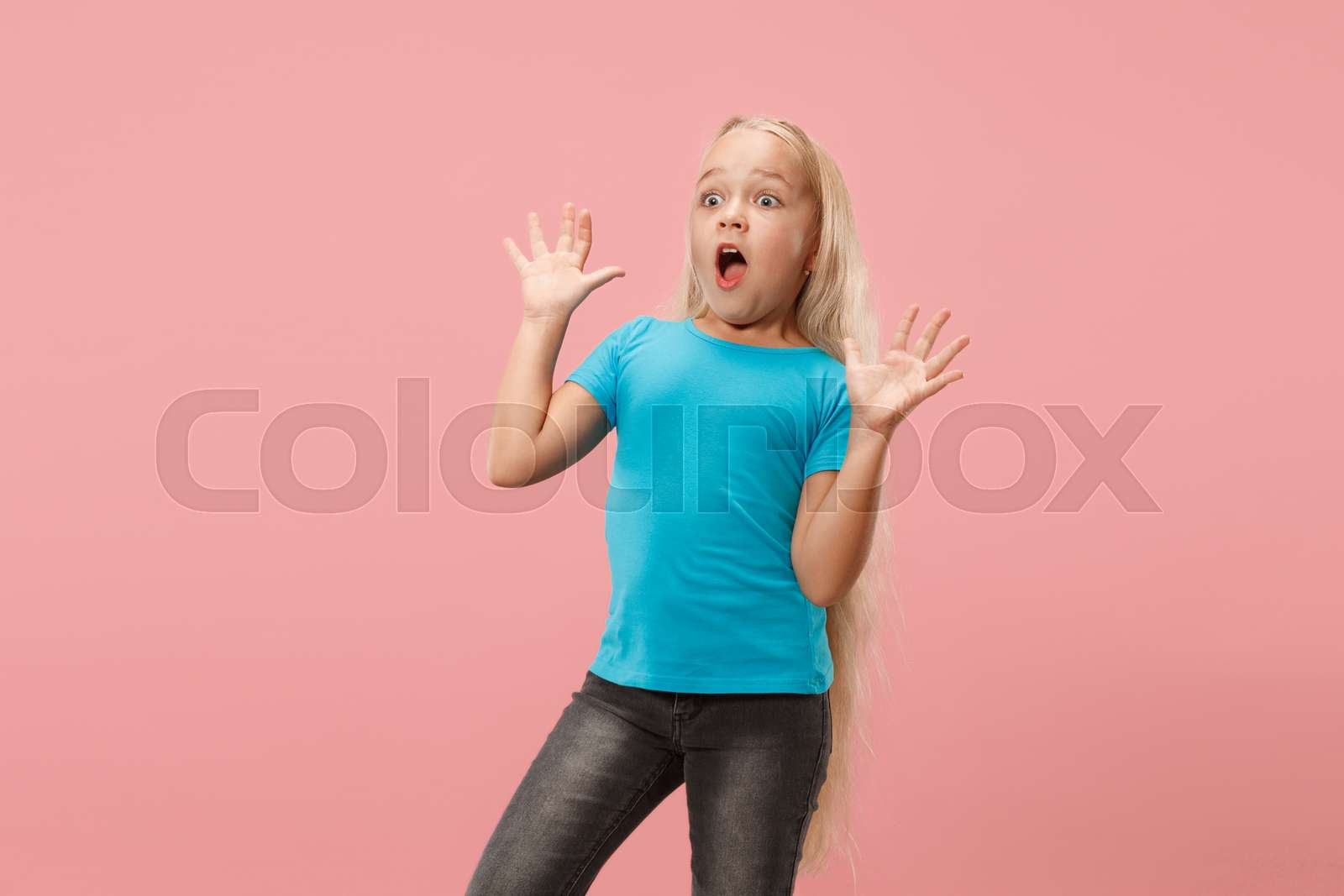 Portrait of the scared girl | Stock image | Colourbox