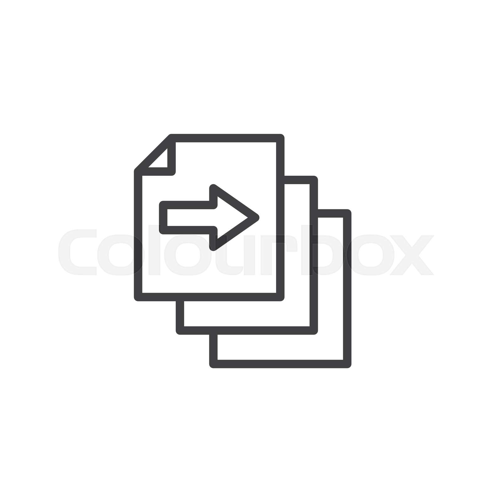 Sending file document outline icon | Stock vector | Colourbox