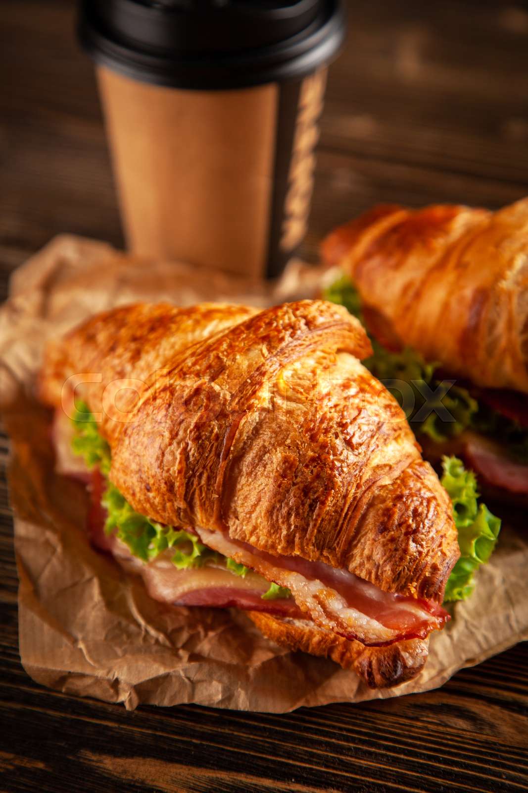 Classic BLT croissant sandwiches | Stock image | Colourbox