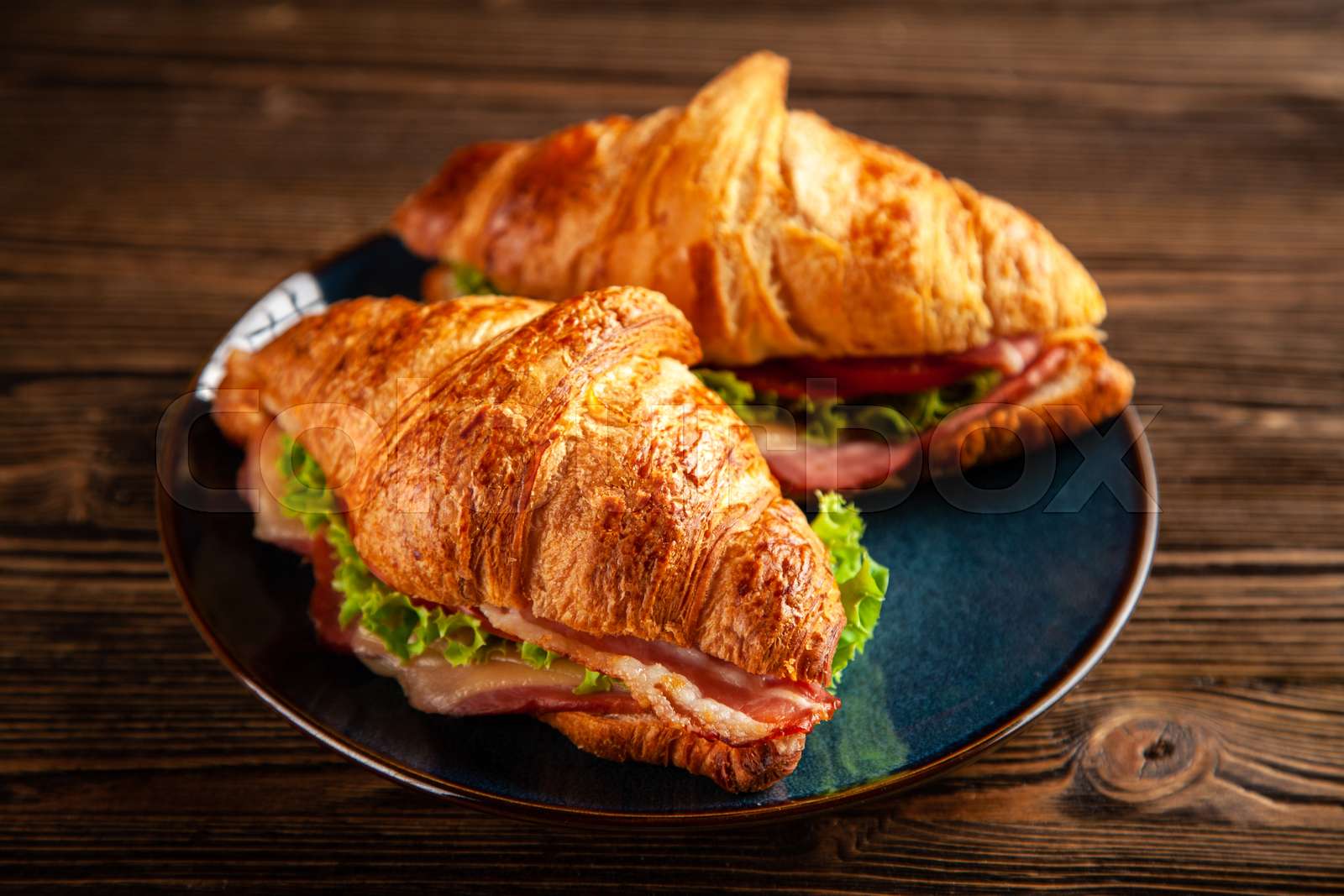 Classic BLT croissant sandwiches | Stock image | Colourbox